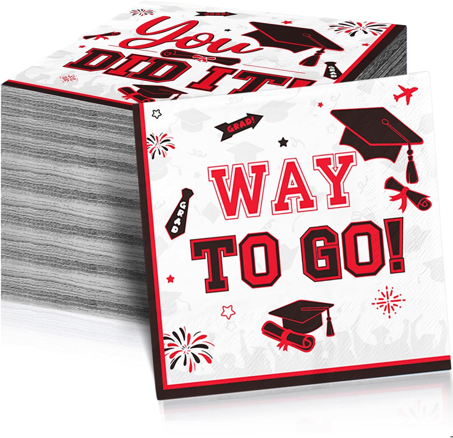 Amazon.com: 48Pcs Red and Black Graduation Napkins 2024 Disposable ...