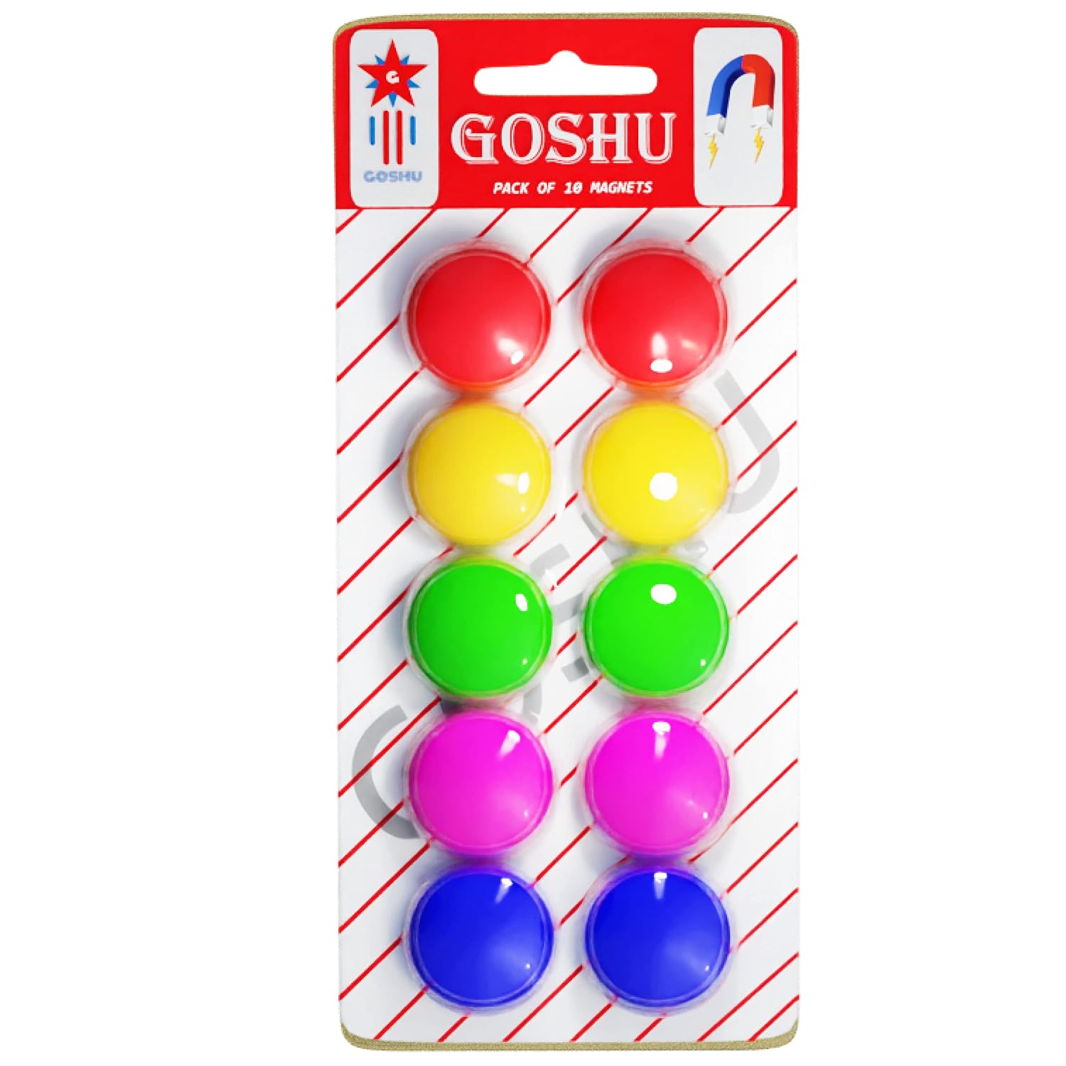 GOSHU Colorful Magnetic Buttons for Whiteboard and Fridge - Perfect for ...