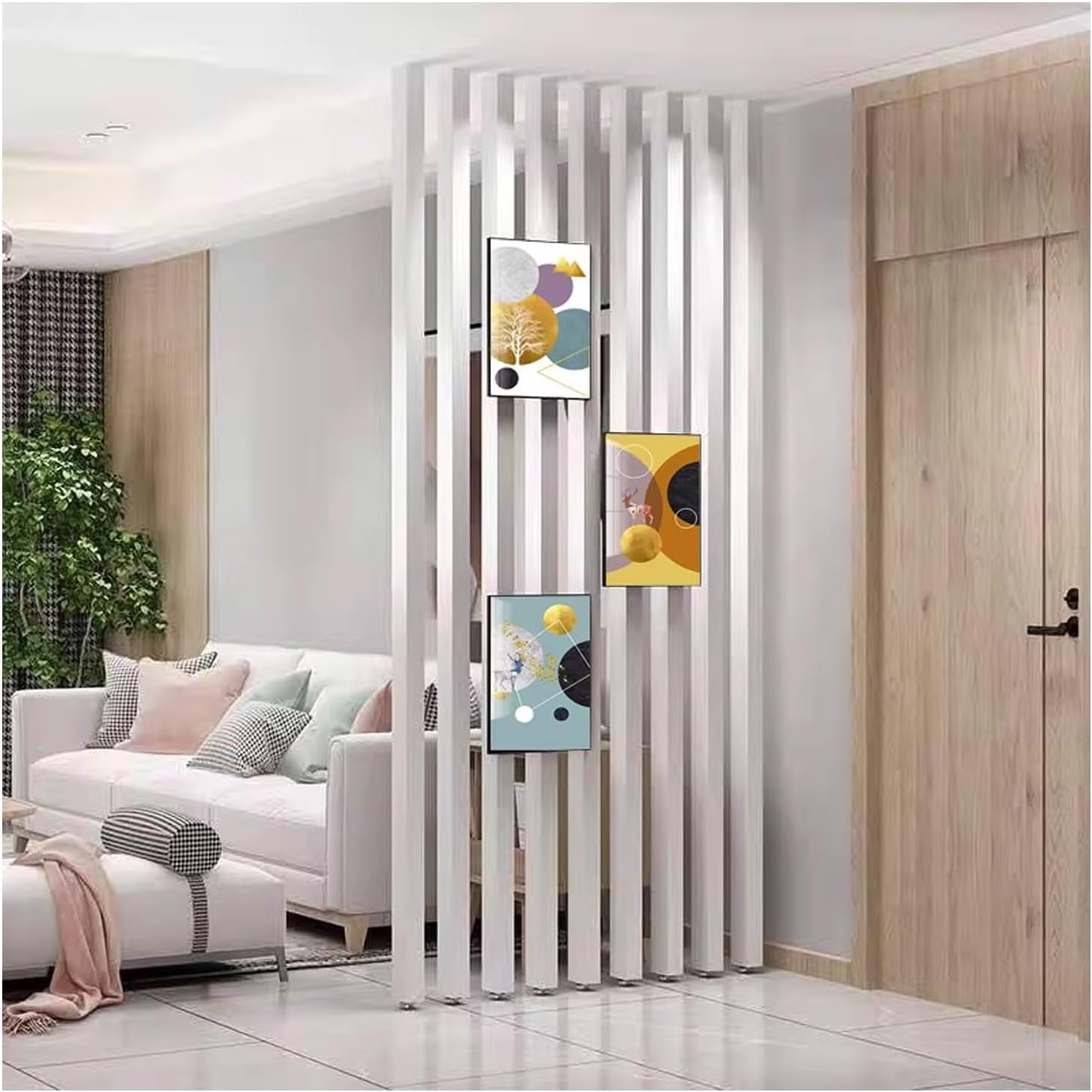 Wall Partition Room Divider Floor to Ceiling Slats ，Screen Partition ...