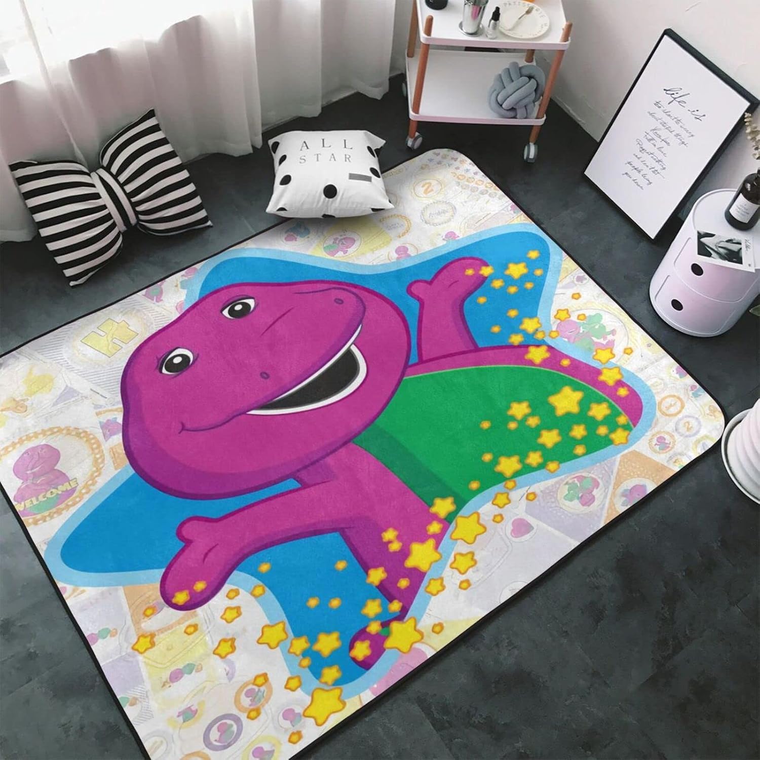 Amazon.com: ORPJXIO Area Rugs Barney Show and Friends Fluffy Carpet for ...