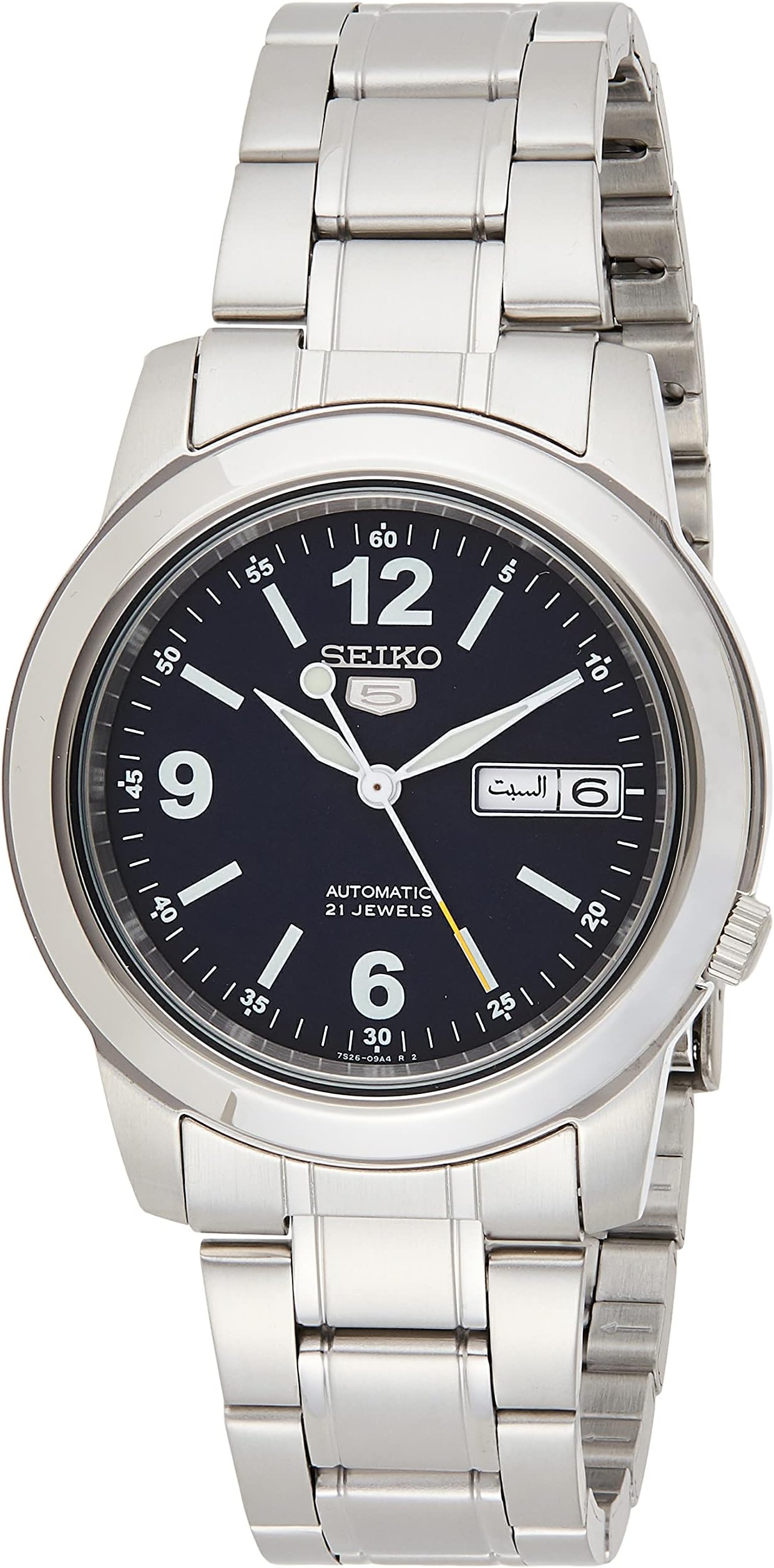 Seiko 5 Black Dial Rubber Strap Automatic Mens Watch SNZB23J2 : Amazon ...