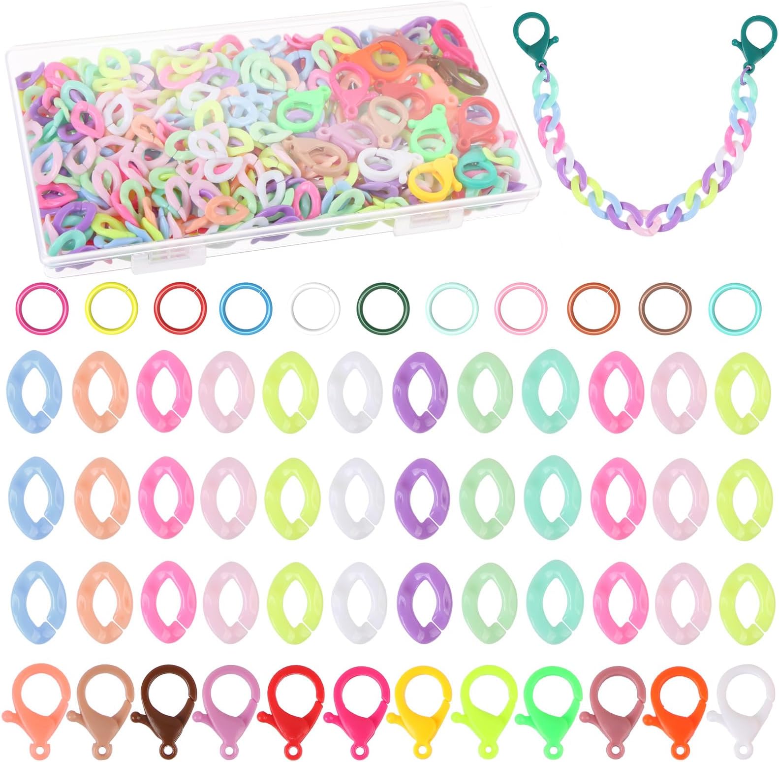 Amazon.com: CHGCRAFT 600Pcs 15 Styles Transparent Opaque Acrylic ...