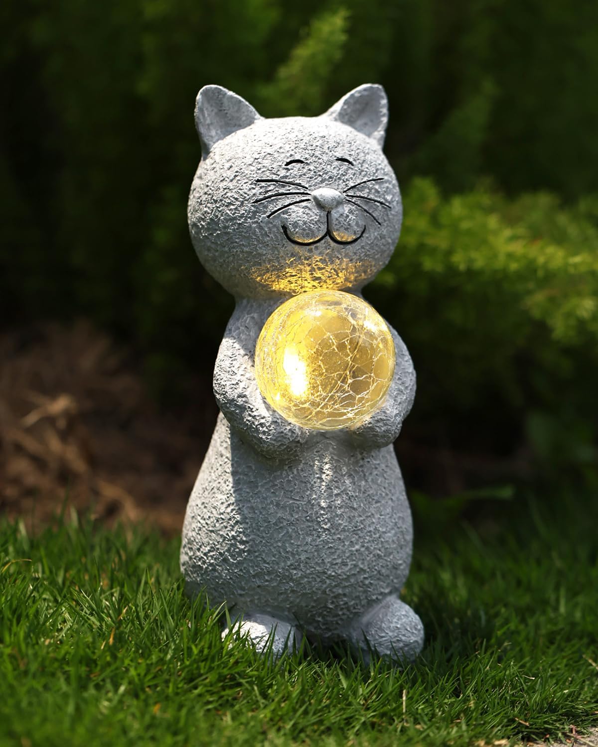Amazon.com: Solar Cat Outdoor Statues Lights for Garden,Outside Decor ...