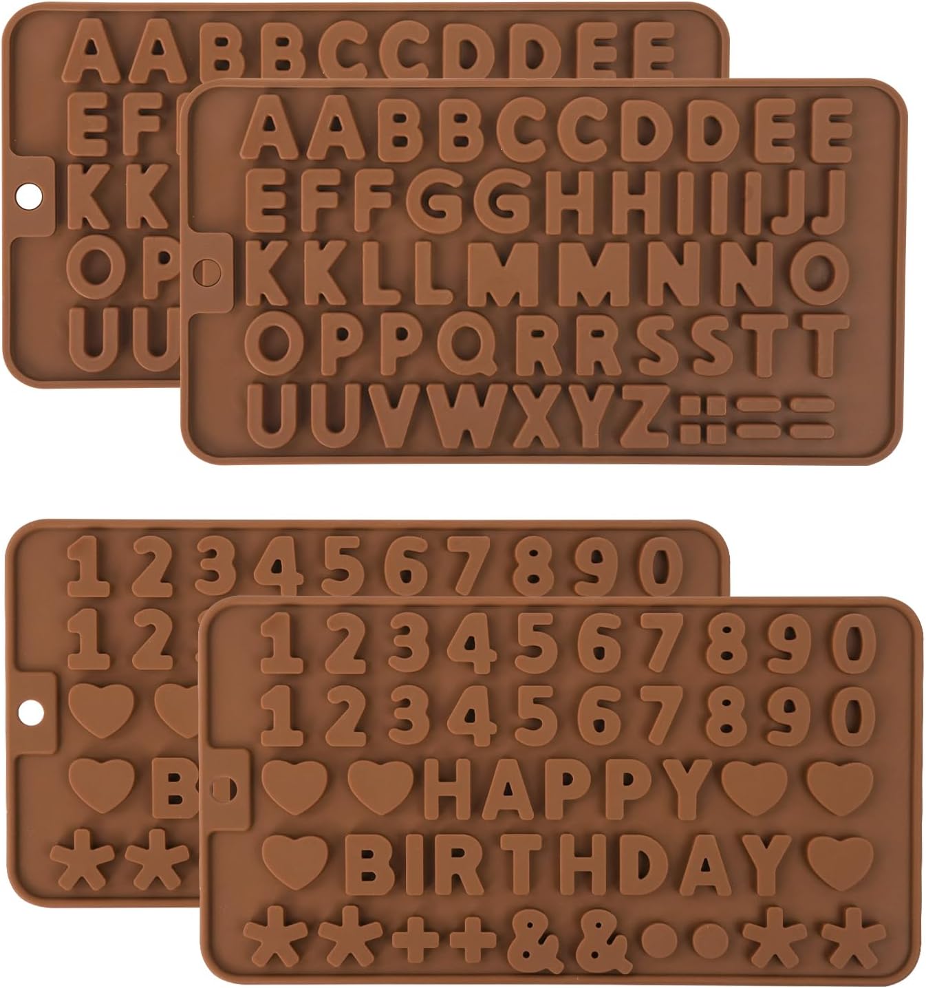 Amazon.com: LIOUCBD 4 PCS Silicone Chocolate Molds, Silicone Letter ...