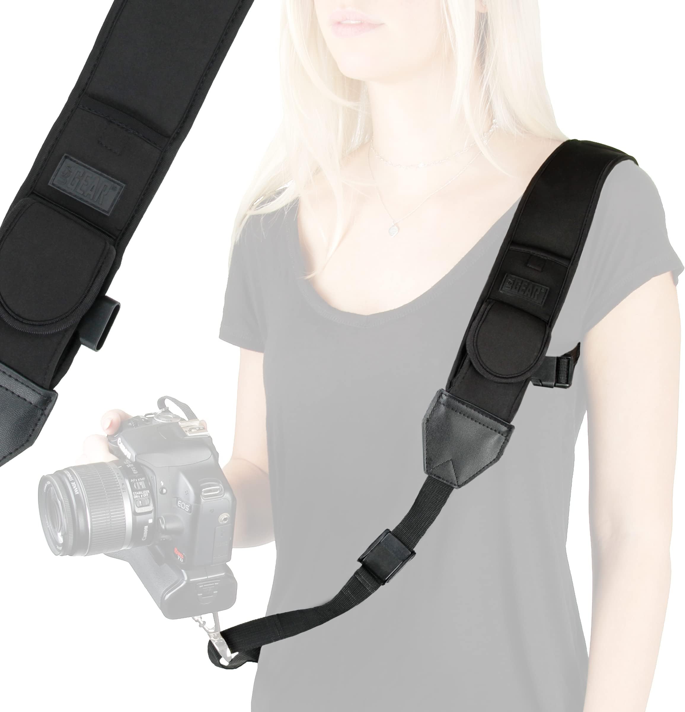 Amazon.com : USA Gear Camera Neck Strap (Polka Dot) + DualGRIP Hand ...