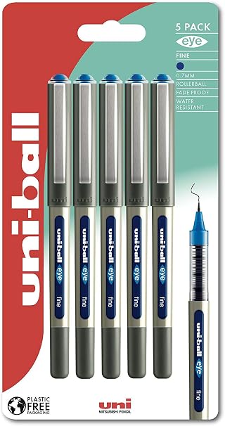 uni-ball UB-157 Eye Rollerball Pens. Premium Fine 0.7mm Ballpoint Tip ...