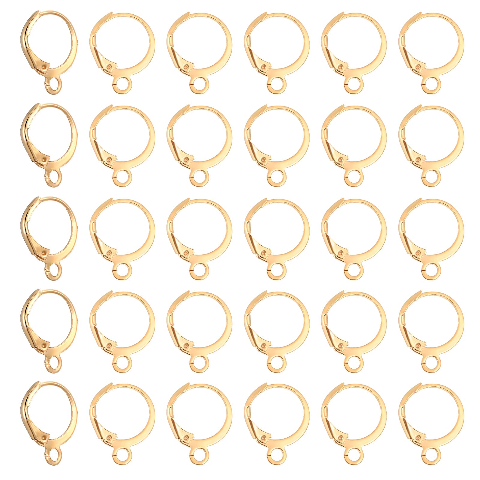 Amazon.com: 30 Pcs Earring Hooks for Jewelry Making Leverback Earring ...