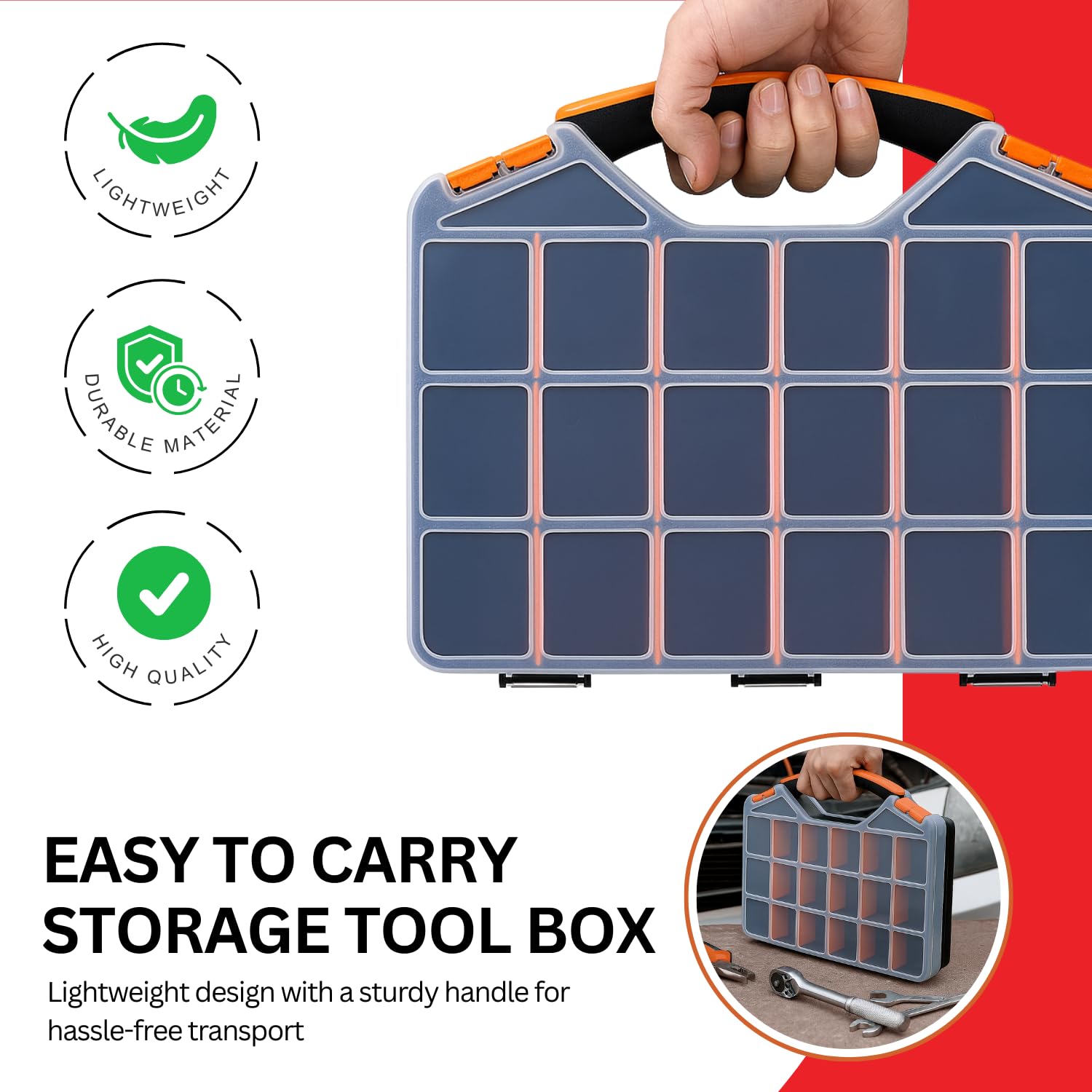 Snapklik.com : Andalus Tools Organizer Box, Small Parts Storage 18 ...