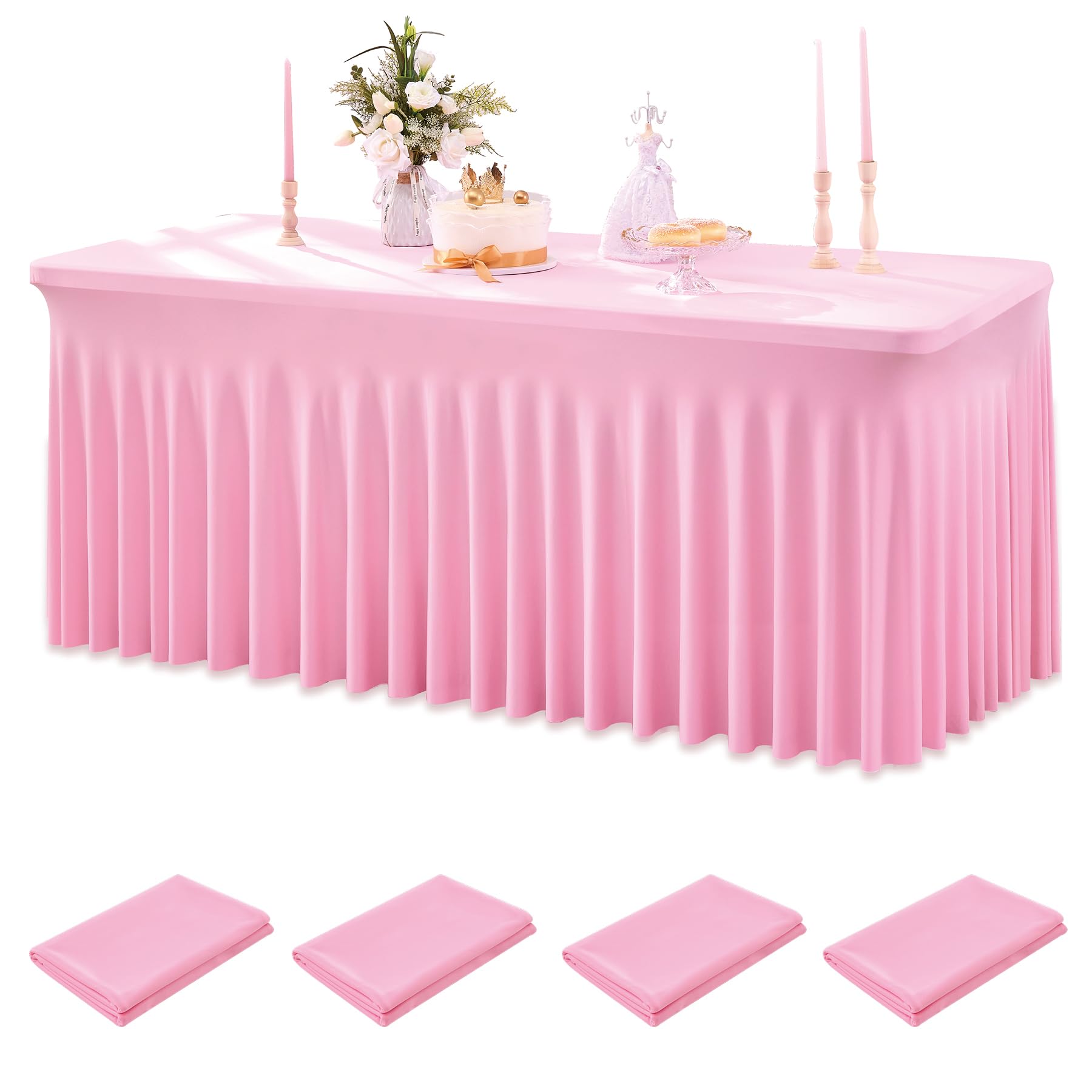 Outpain 6ft Spandex Table Cloth for Standard Folding Tables-4Pack Baby ...