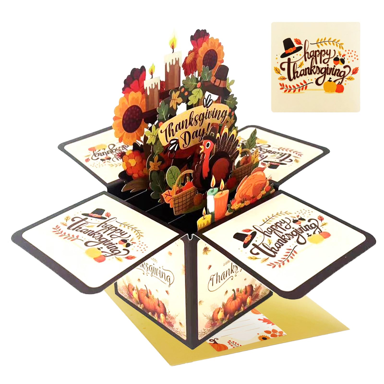 Amazon.com : JUESMOS Thanksgiving 3D Pop Up Cards Fall Harvest Turkey ...