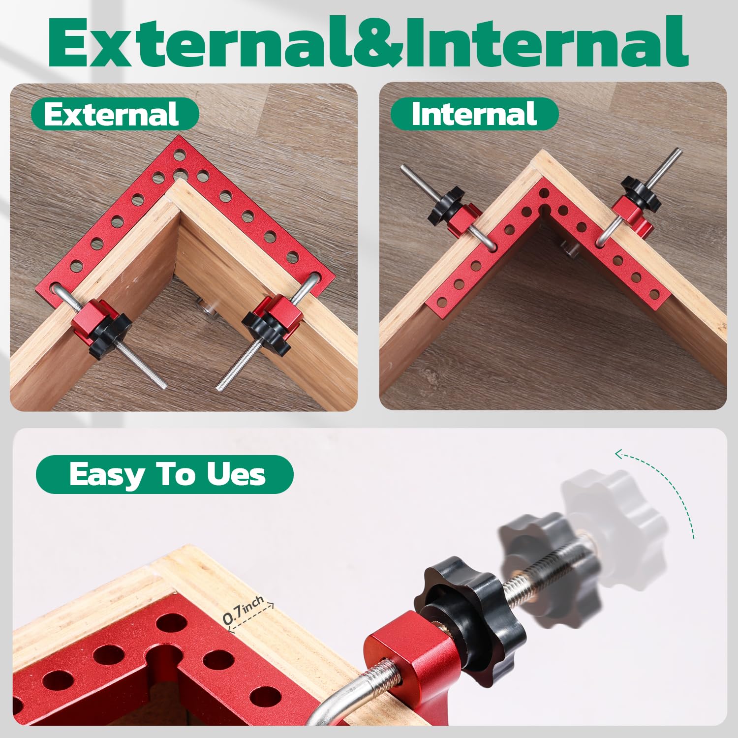 Snapklik.com : OURU 4 Pack Corner Clamps For Woodworking,Aluminum 90 ...