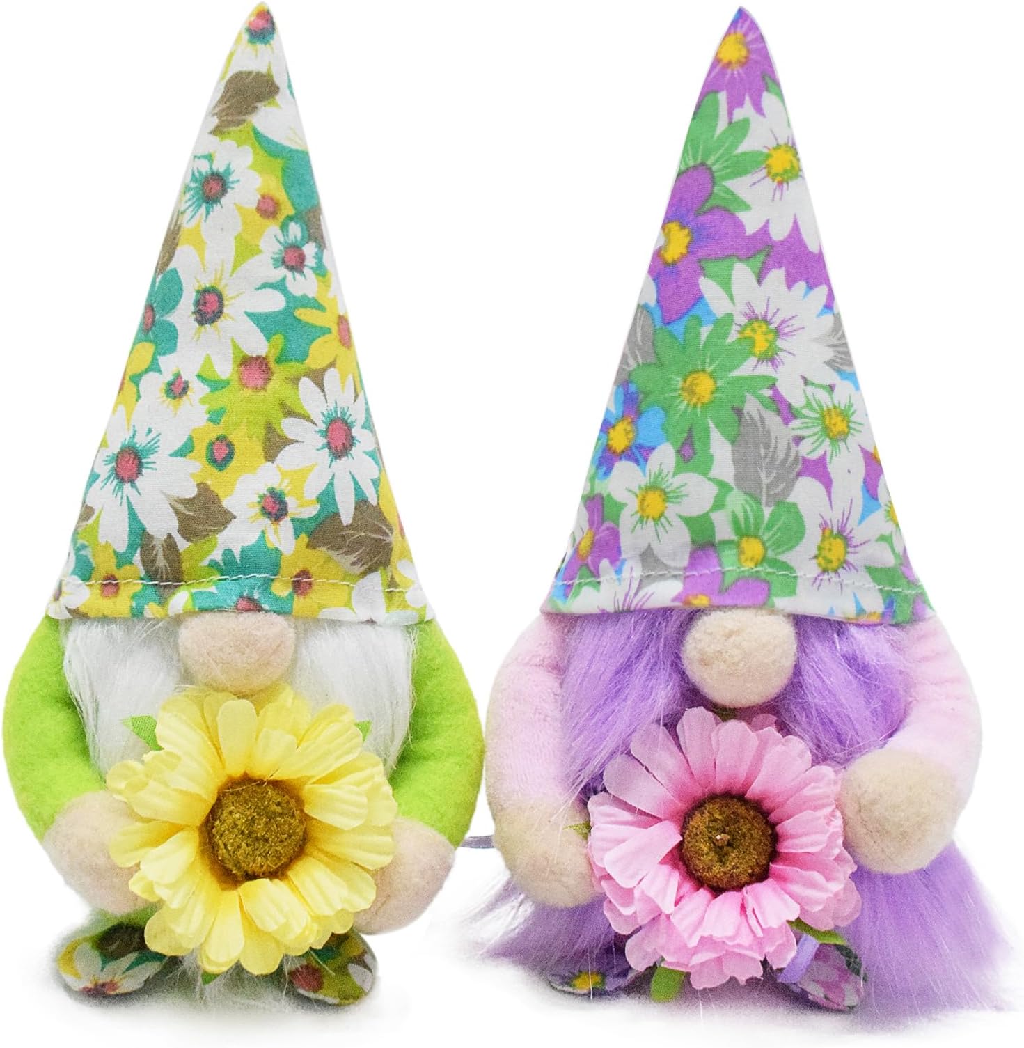 Amazon.com: Attiigny Set of 2 Spring Holiday Flower Gnomes Decor for ...