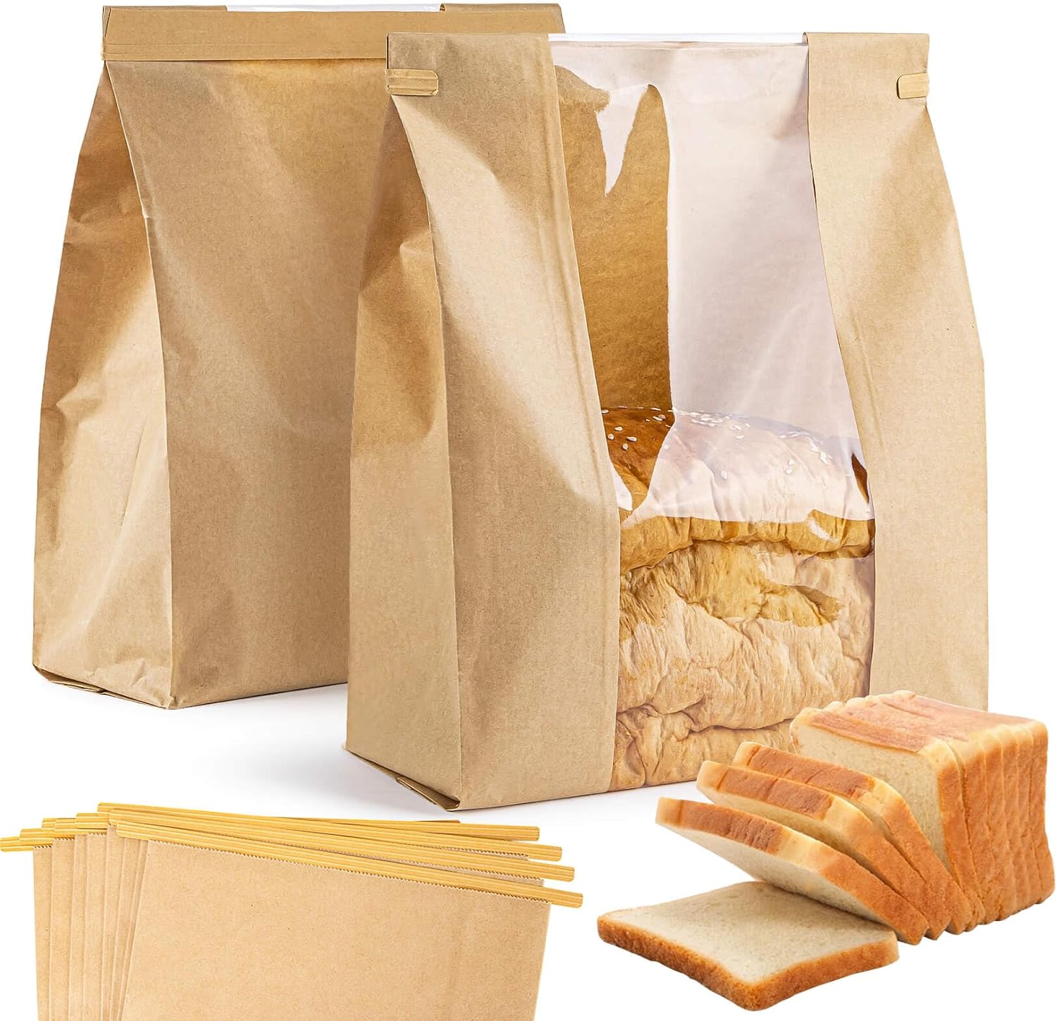 Amazon.com: MAQIHAN 24 Bread Bags with Reusable Ties - Homemade ...