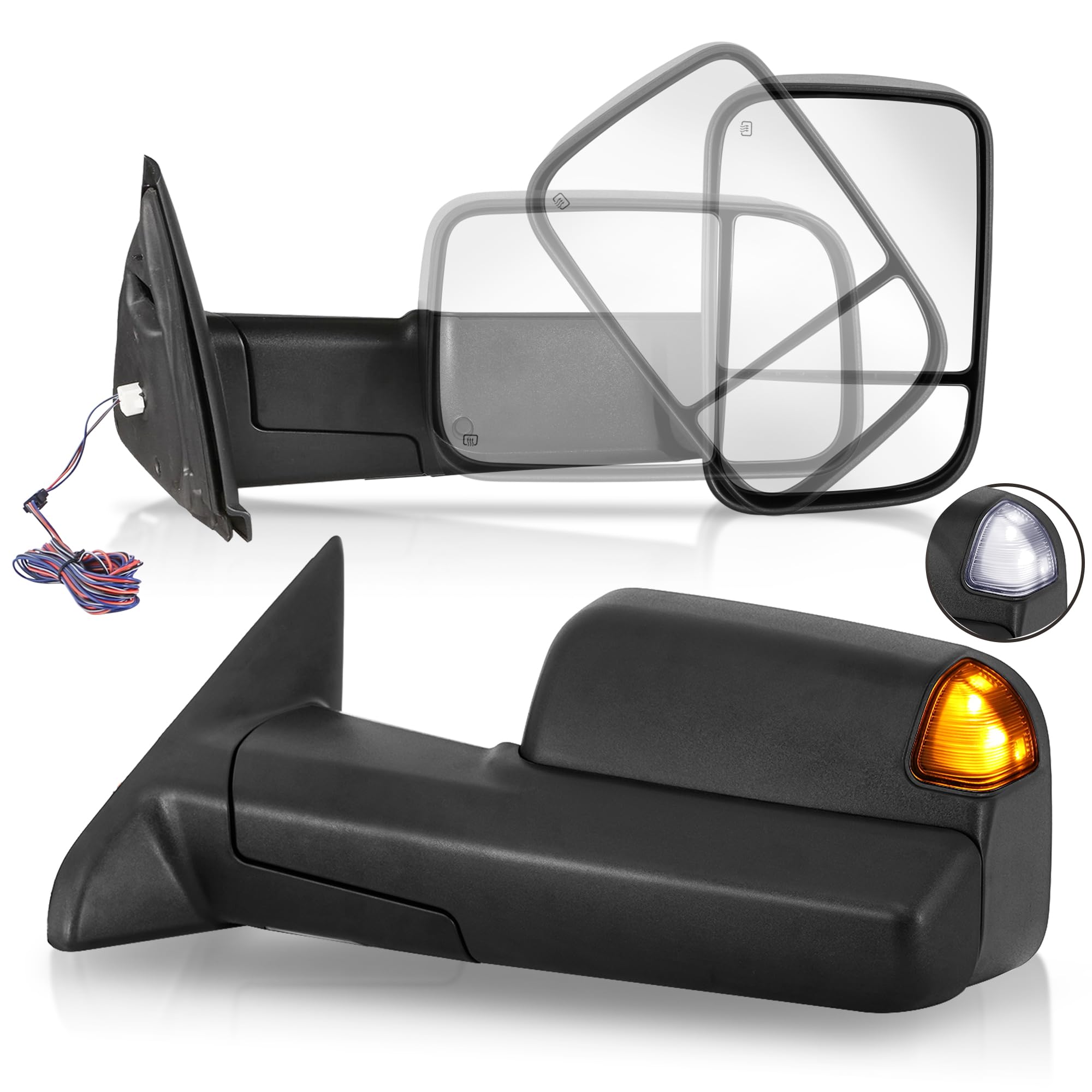 Amazon.com: AUTOSTARSHIP Pair Power Heated Towing Mirrors Compatible ...