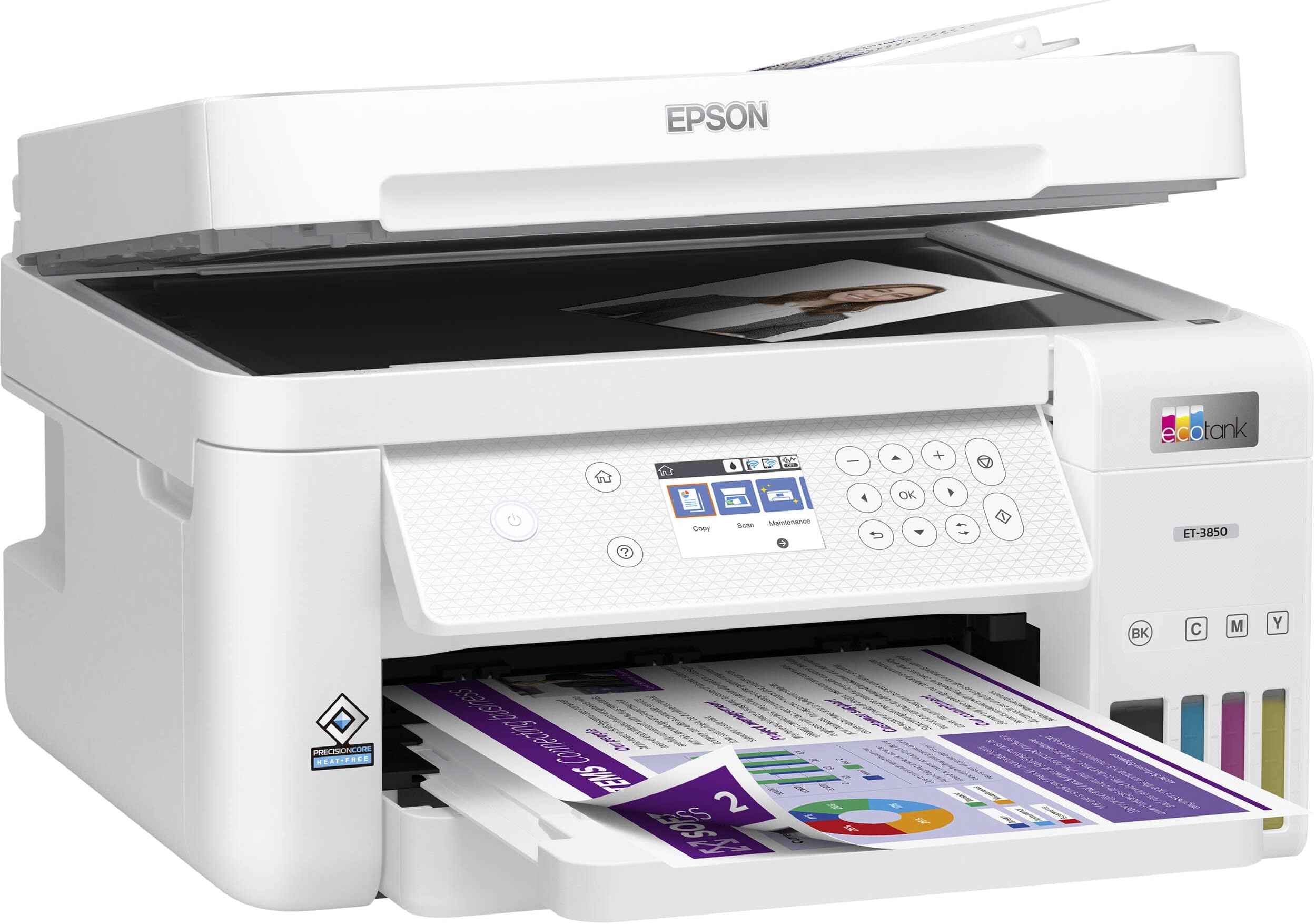Epson EcoTank ET-3850 Wireless Color All-in-One Cartridge-Free ...