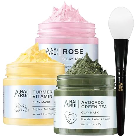Amazon.com : ANAI RUI 3 Pack Pore Purity Cleansing Clay Mask Set ...