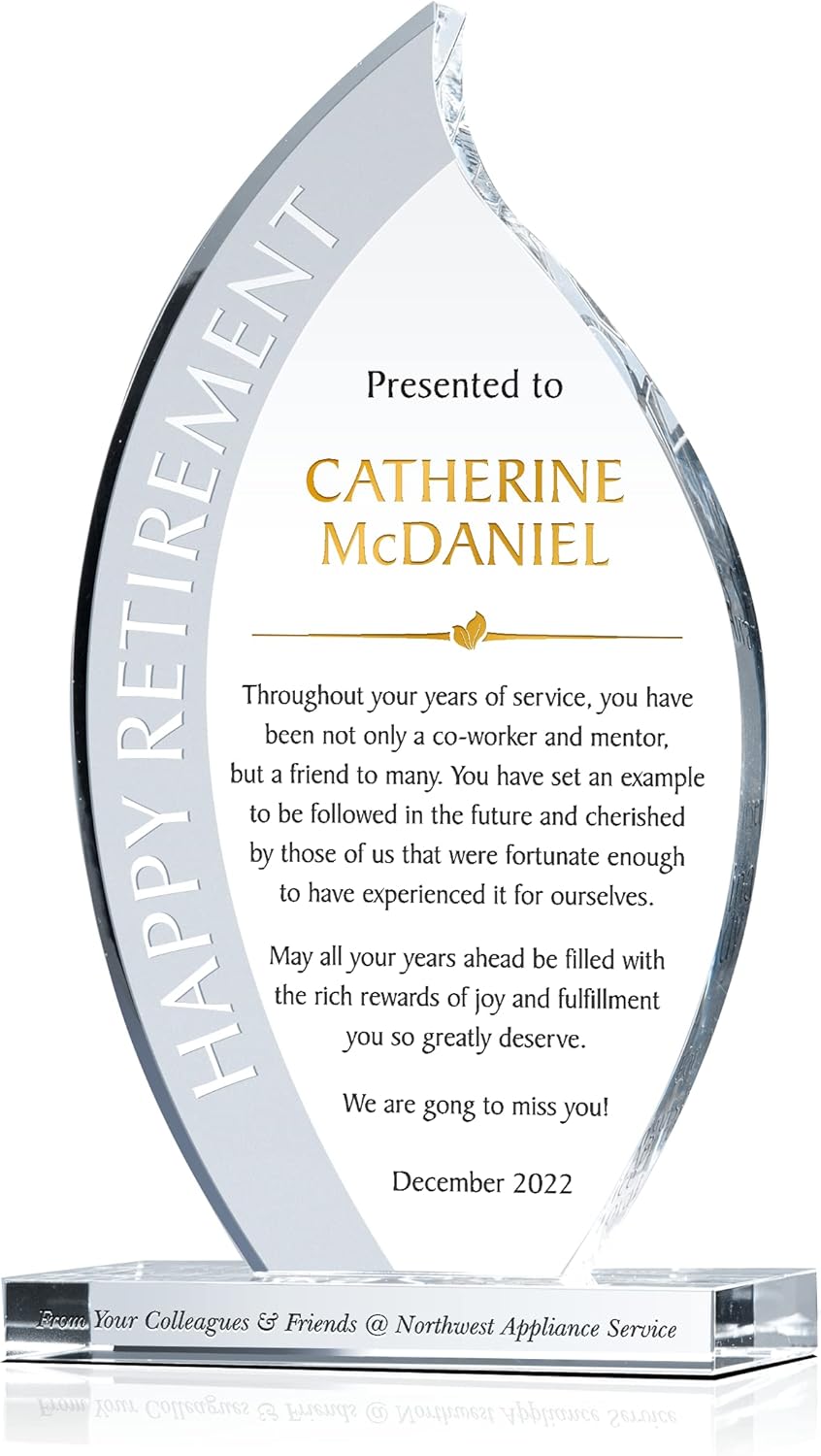 Buy Crystal Central Personalized Happy Retirement Gift Plaque for Man ...