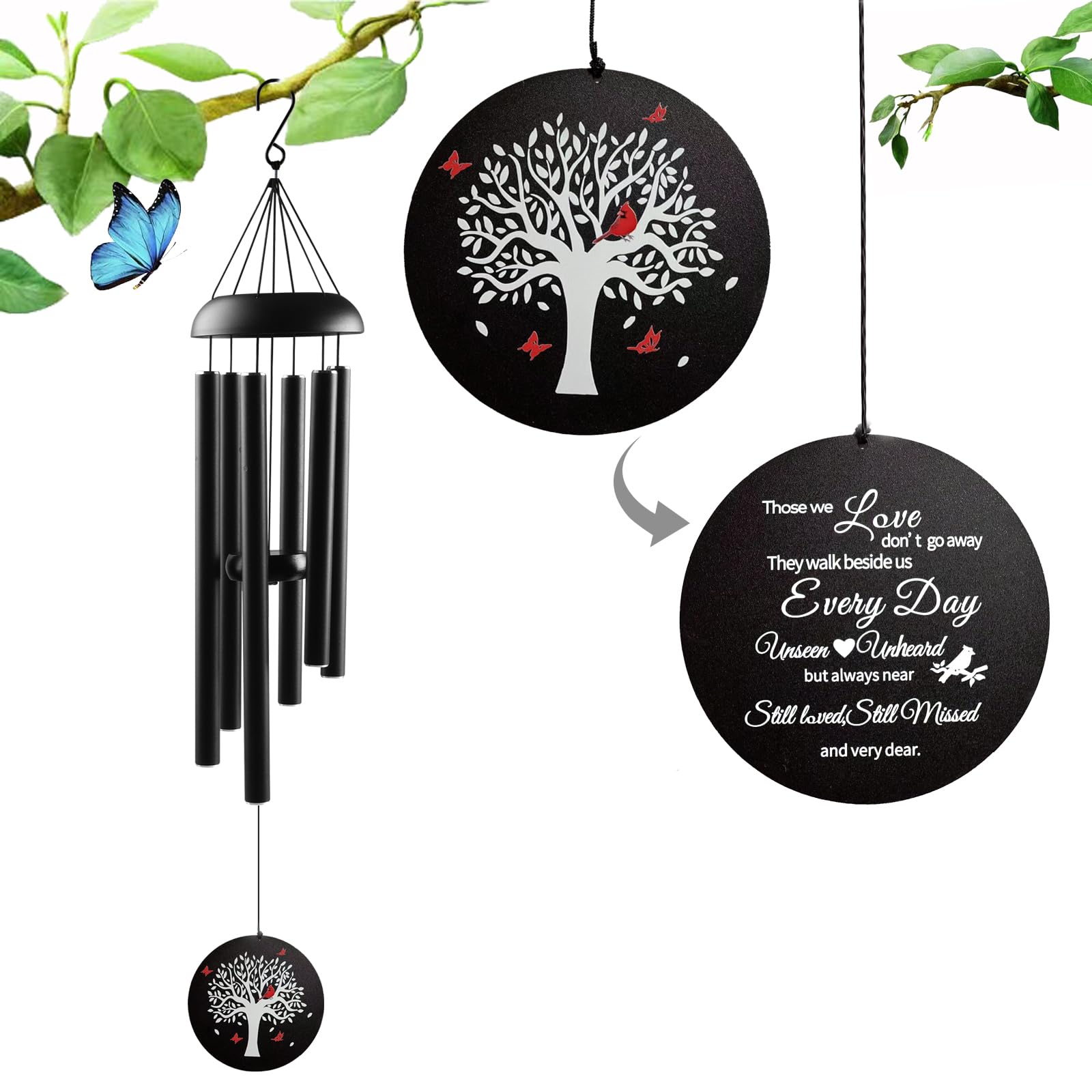 Amazon.com : Memorial Wind Chimes for Loss of Loved One,Cardinal Wind ...