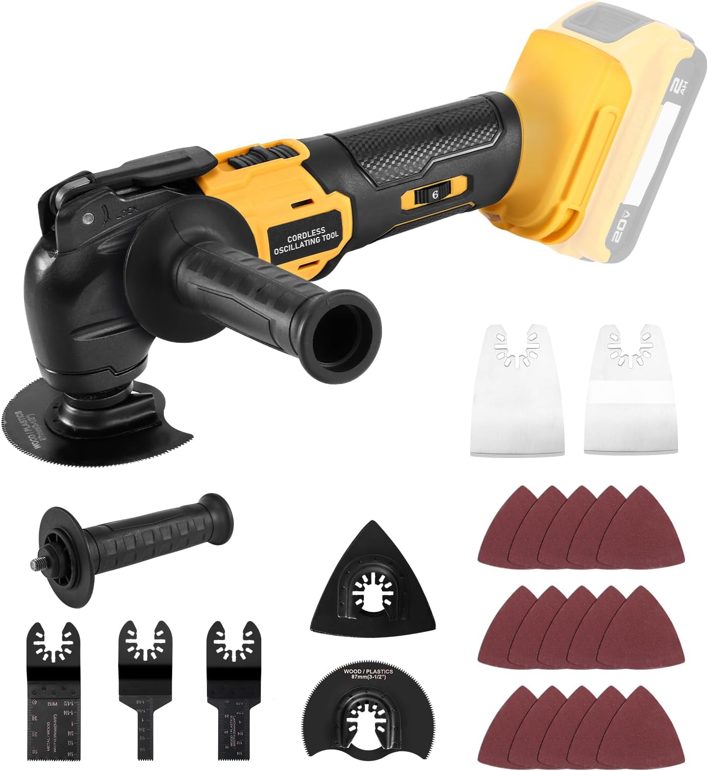 Cordless Oscillating Tool, Brushless Orbiting Tool Compatible with De ...