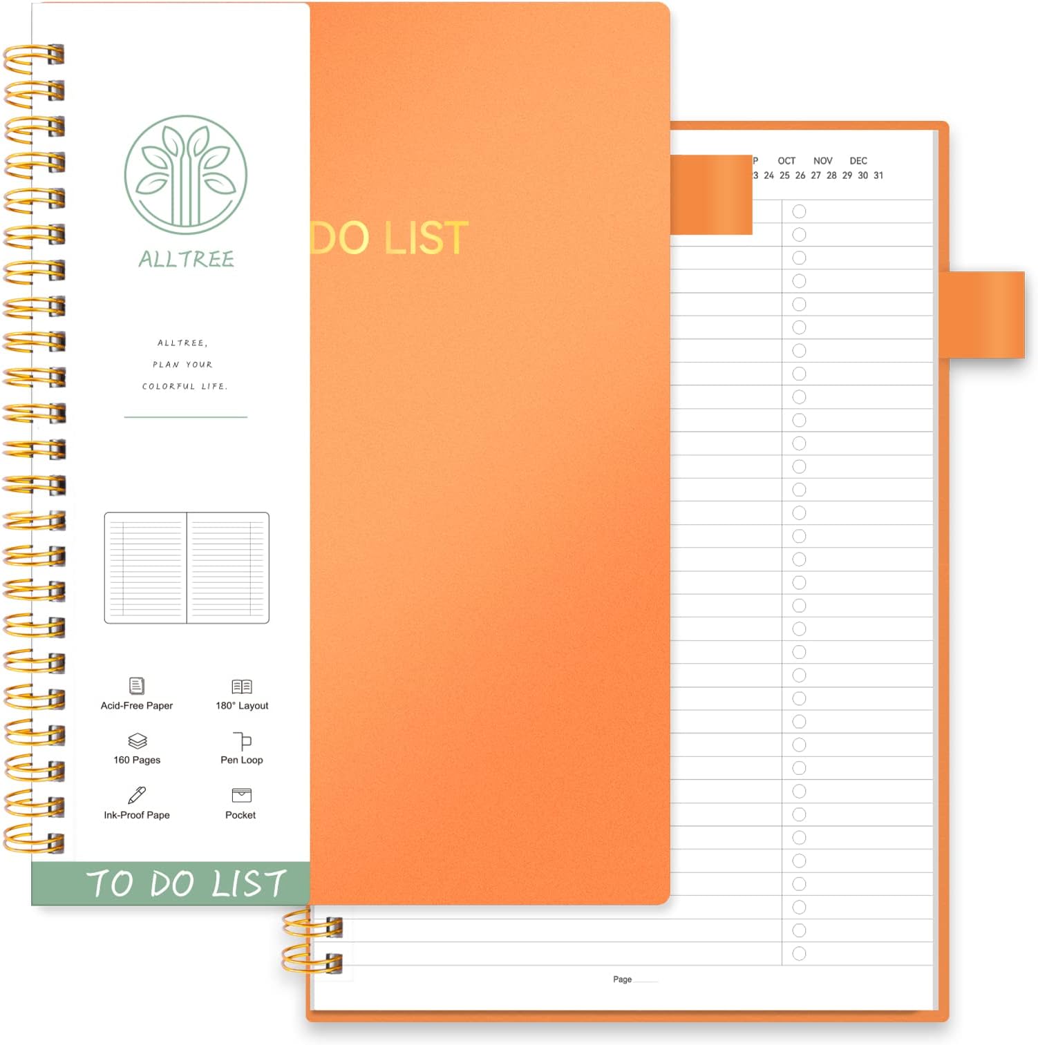Amazon.com : ALLTREE To Do List Notepad Spiral Planner, Daily Task ...
