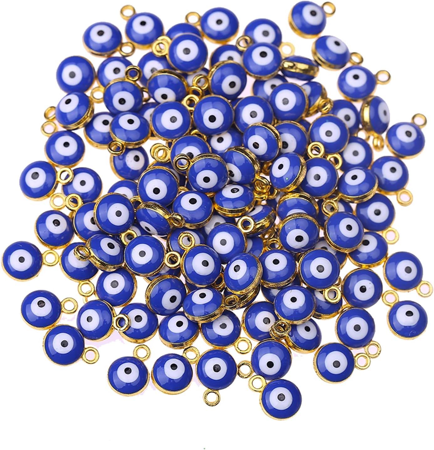 Amazon.com: 63pcs Evil Eye Beads Navy Blue Glass Turkish Evil Eye ...