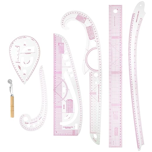 QWORK® 7 Pieces Curve Sewing Rulers Set, Curve Shaped Ruler, Sewing ...