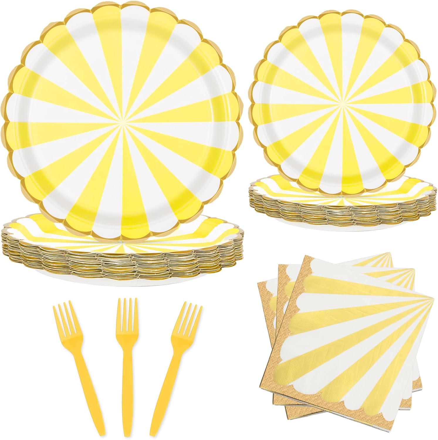 Pastel Yellow Paper Plates