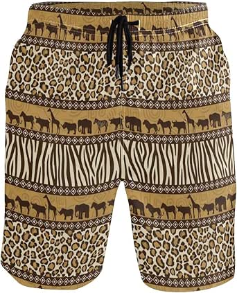 GuoChe Swim Trunks for Mens Safari Animal Print Pattern Quick Dry ...
