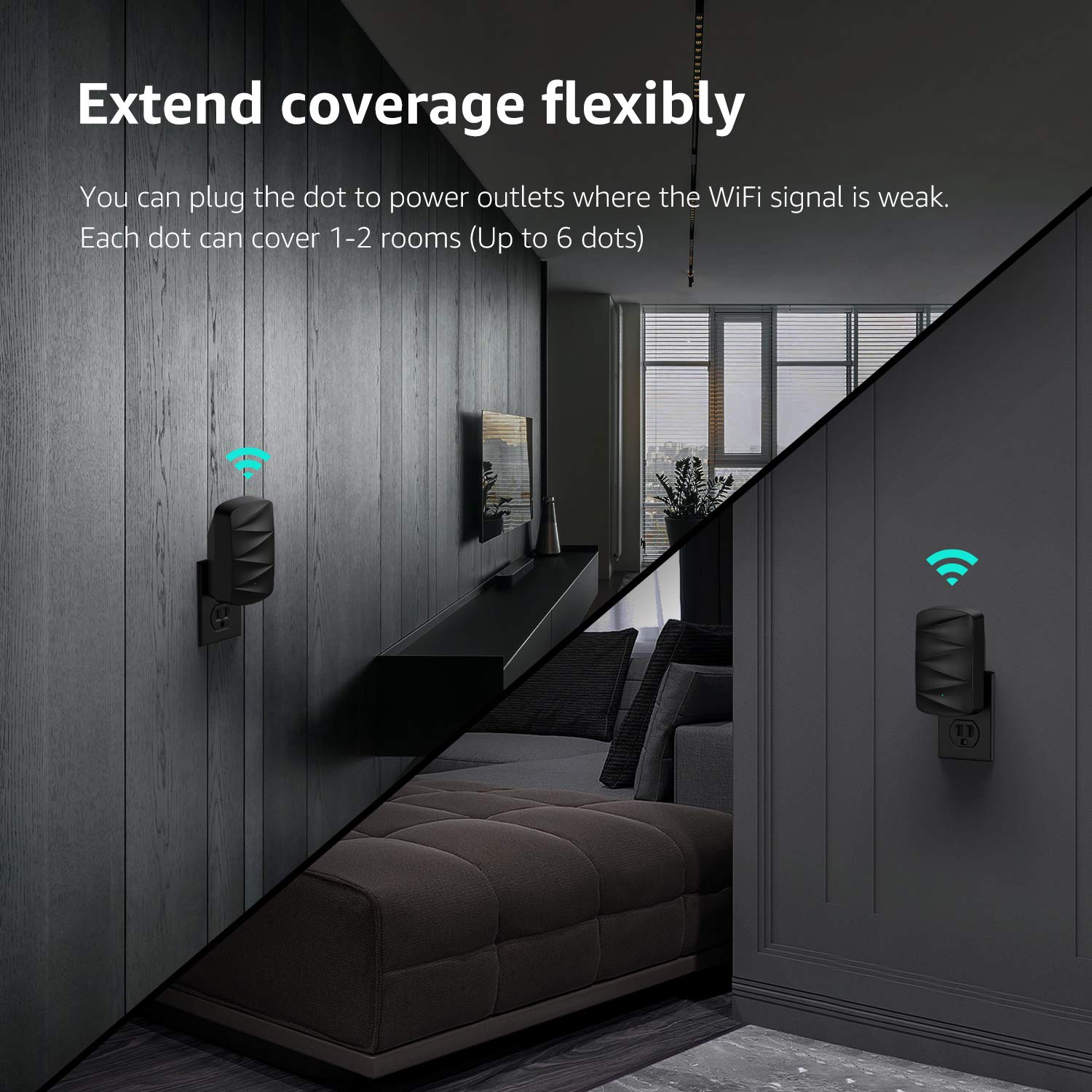 Snapklik.com : Meshforce M3 Dot Wall Plug WiFi Extender (Midnight Black ...