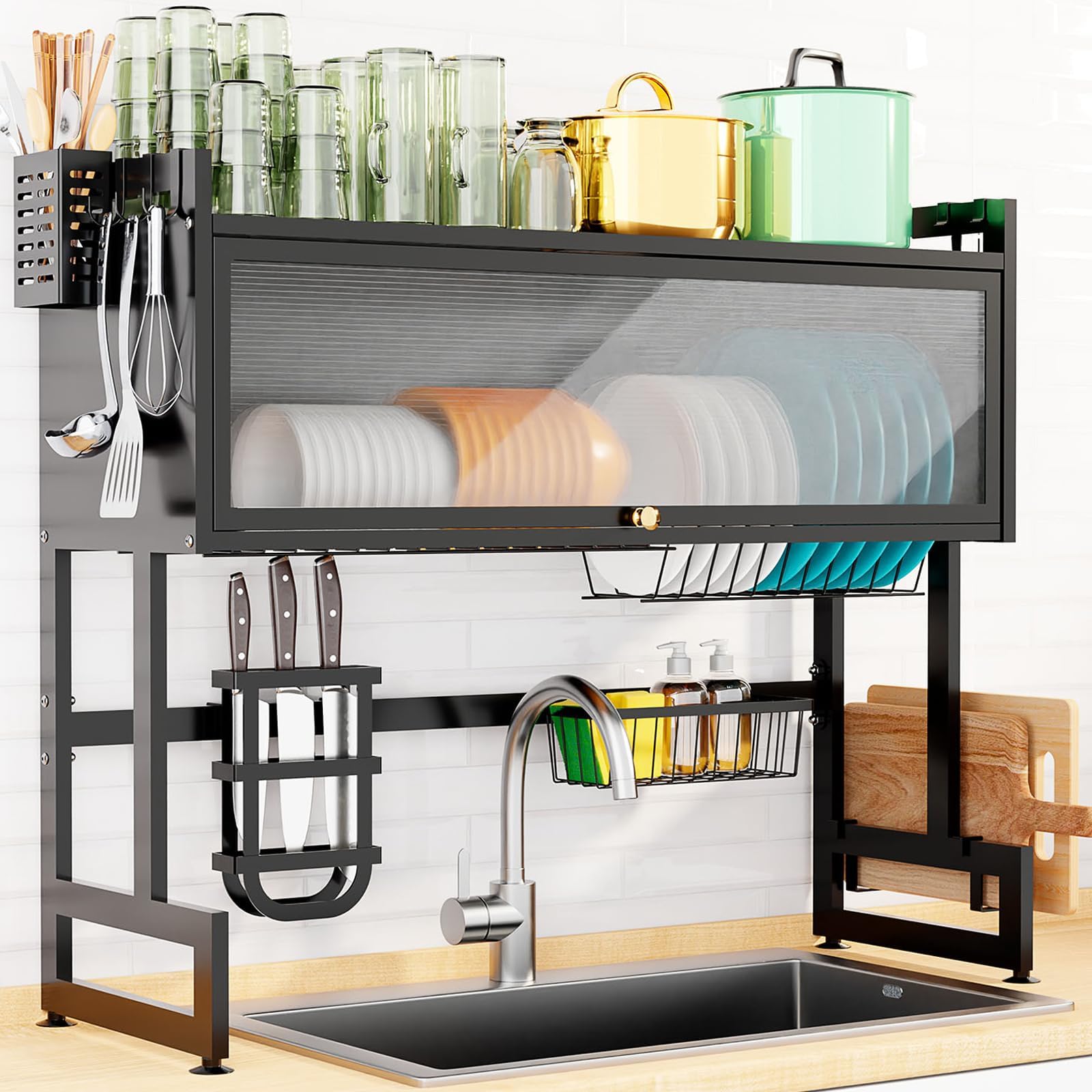 Amazon.com - SNTD Over The Sink Dish Drying Rack - Large Dish Drying ...