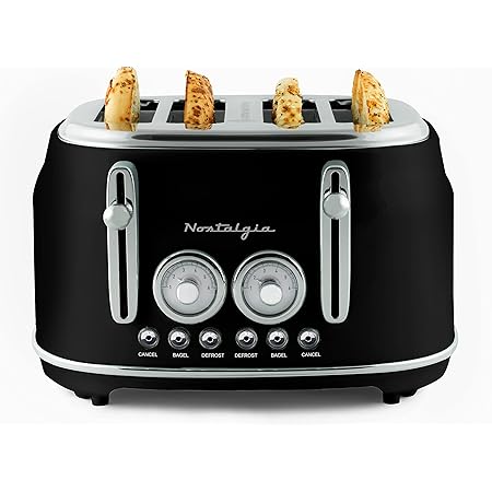 Amazon.com: Nostalgia Classic 4-Slice Wide Slot Toaster, Retro Vintage ...