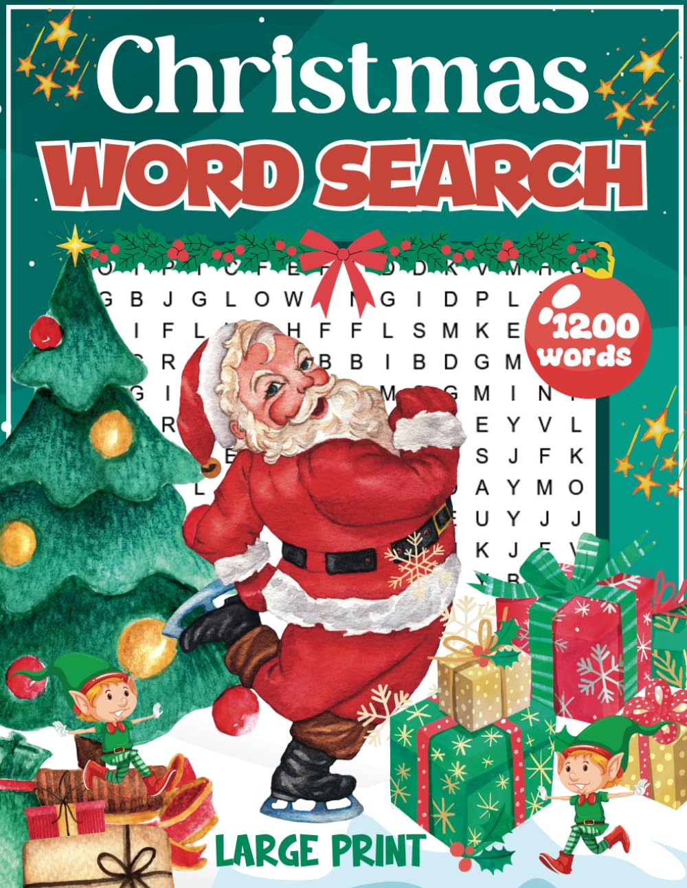 Christmas Word Search: Large Print 1200 Words 80 Puzzles Christmas ...