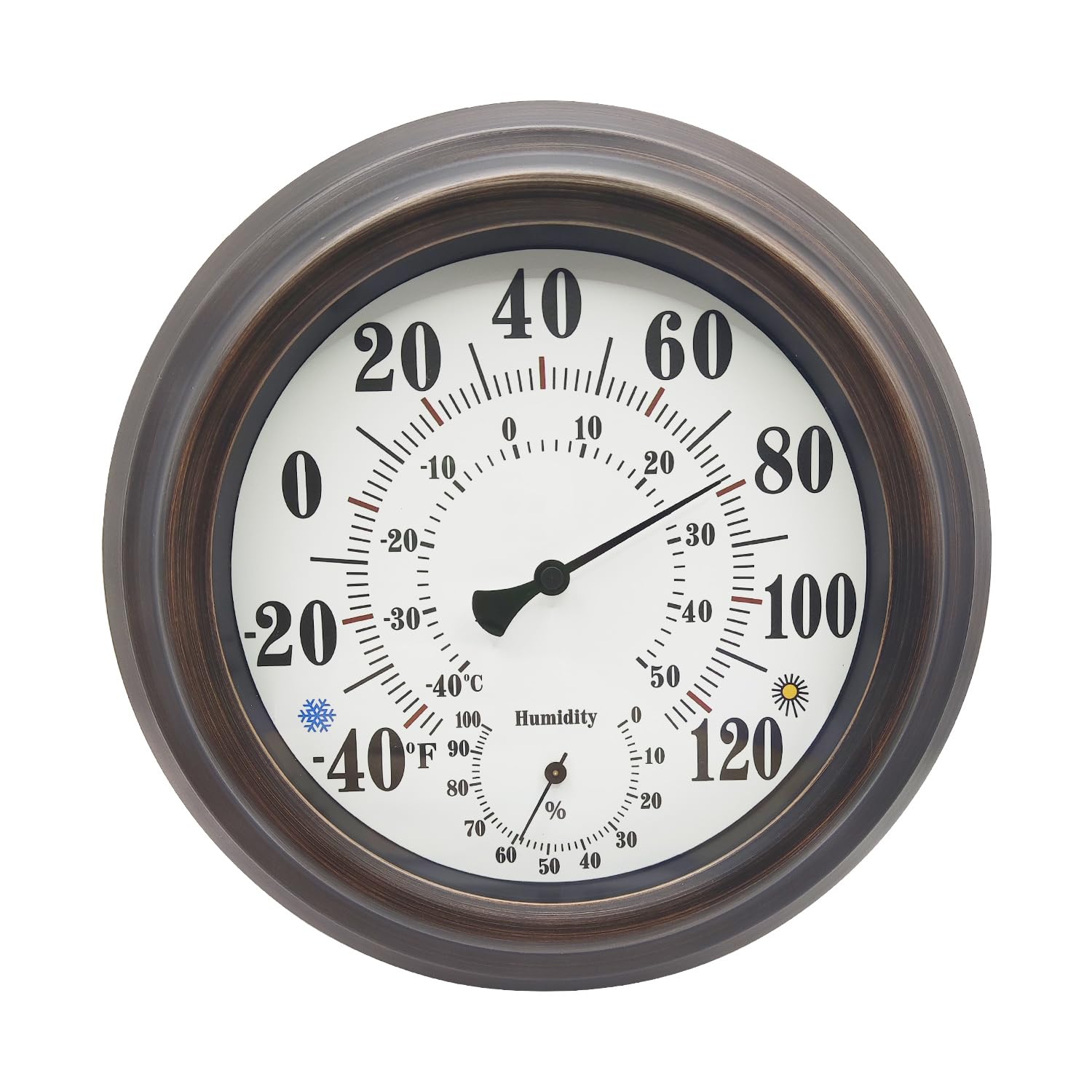 Amazon.com: 8" in Diameter Round Indoor Outdoor Mechanical Thermometer ...