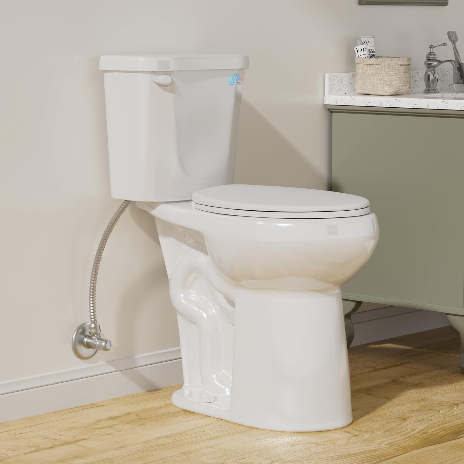 Simple Project 21 Inch Round Comfort Height Toilet, Powerful & Quiet ...