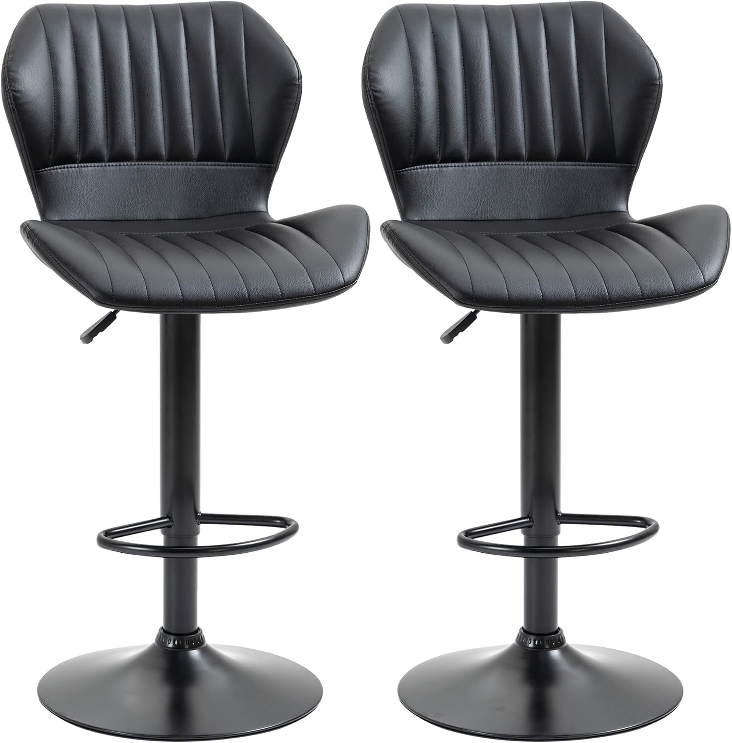 HOMCOM 2er-Set Barhocker 360° drehbare Barstühle höhenverstellbar ...