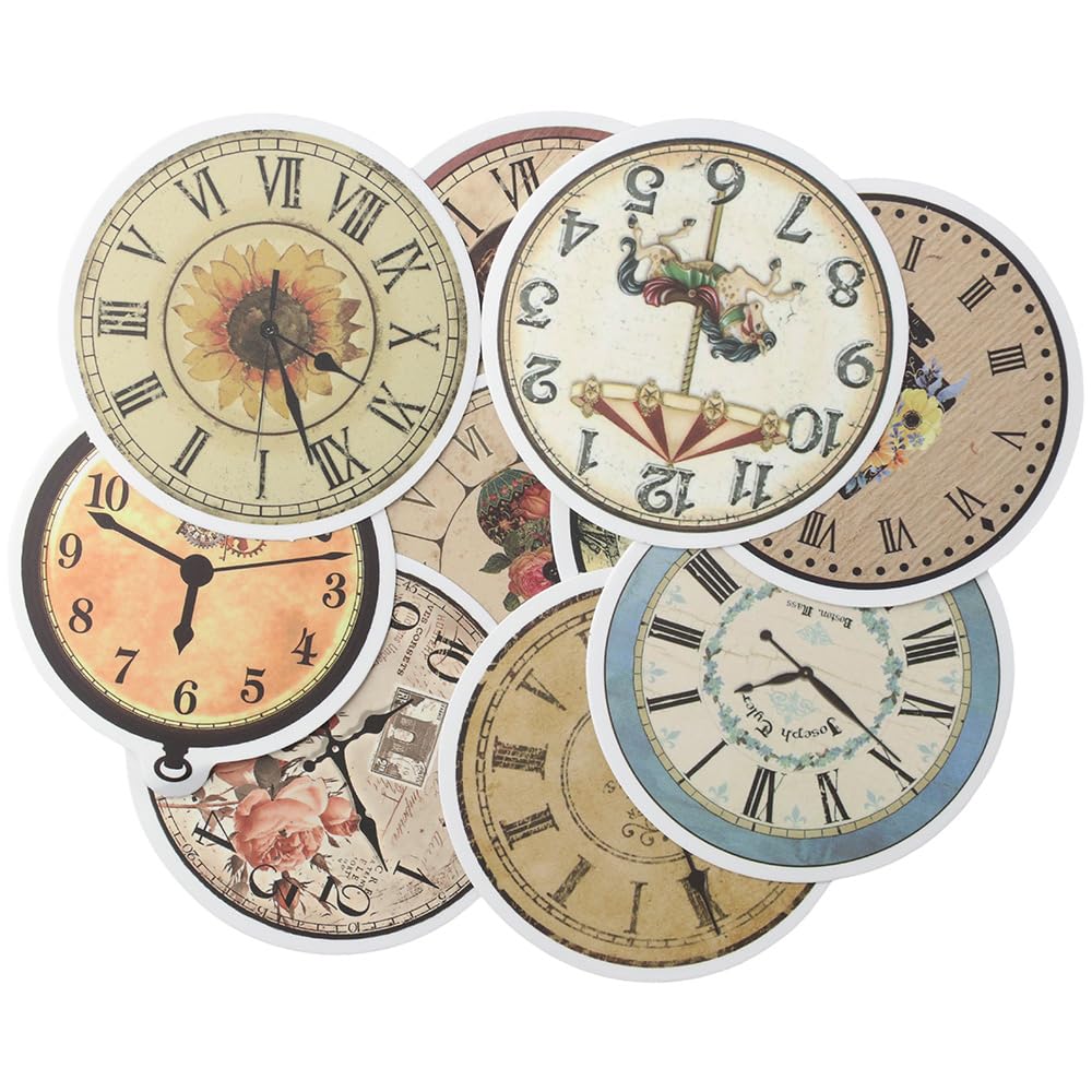 Amazon.com: diyhub 100PCS Clock Stickers Vintage Stickers Srapbooking ...