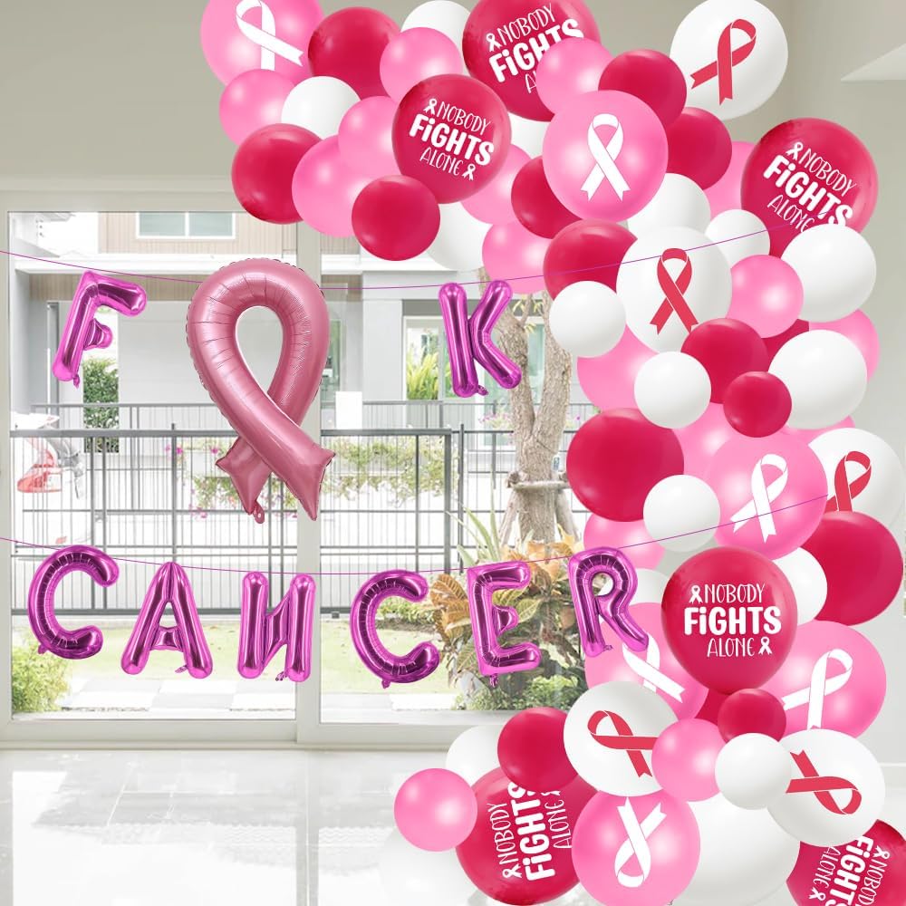 Amazon.com: Breast Cancer Awareness Decorations Balloons Arch Garland ...