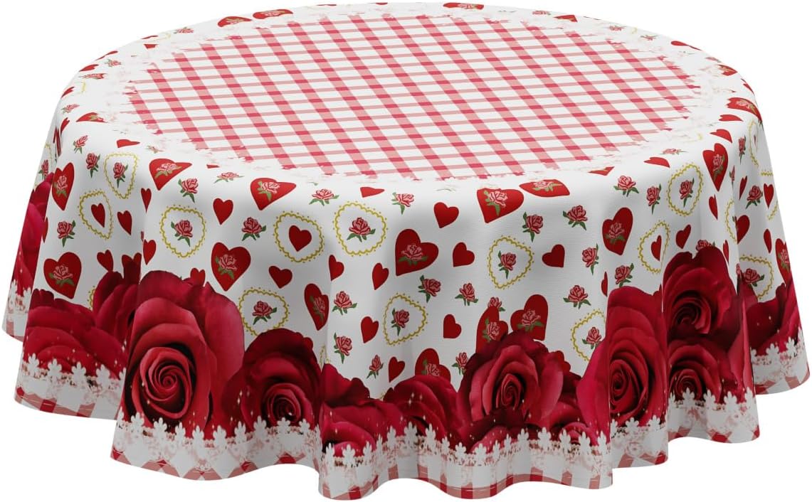 Amazon.com: BOTB LIHM Romantic Valentine’s Day Pink Plaid Red Roses ...