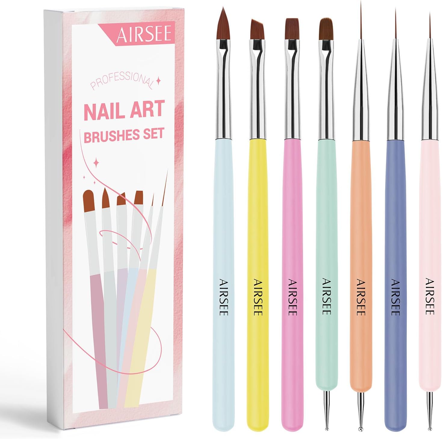 Amazon.com : AIRSEE Nail Art Brush Set, Nail Art Tools with Nail Polish ...