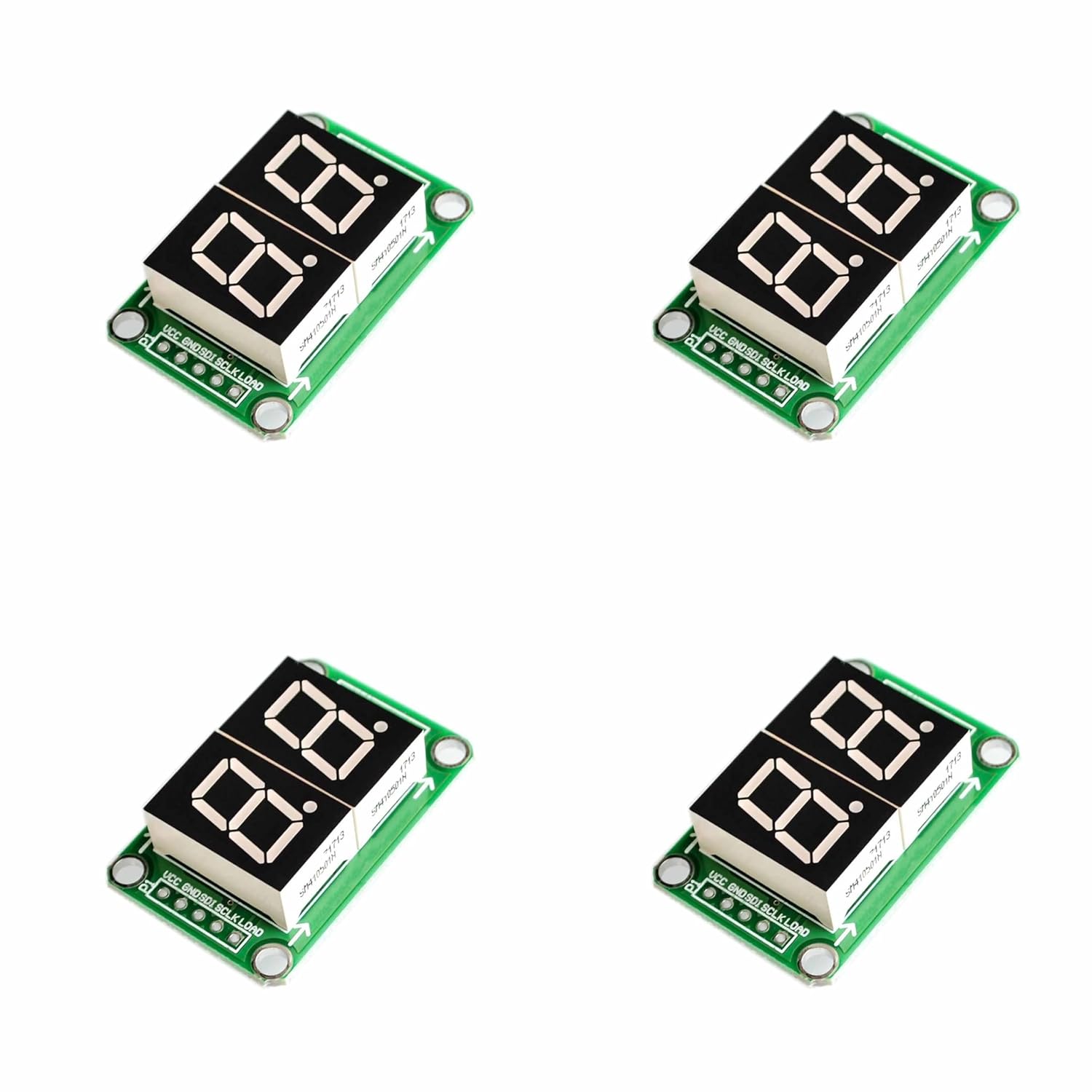 (4 pc) Pro3D 74HC595 2 Digit 0.5inch 7 Segment Digital Tube LED Display ...