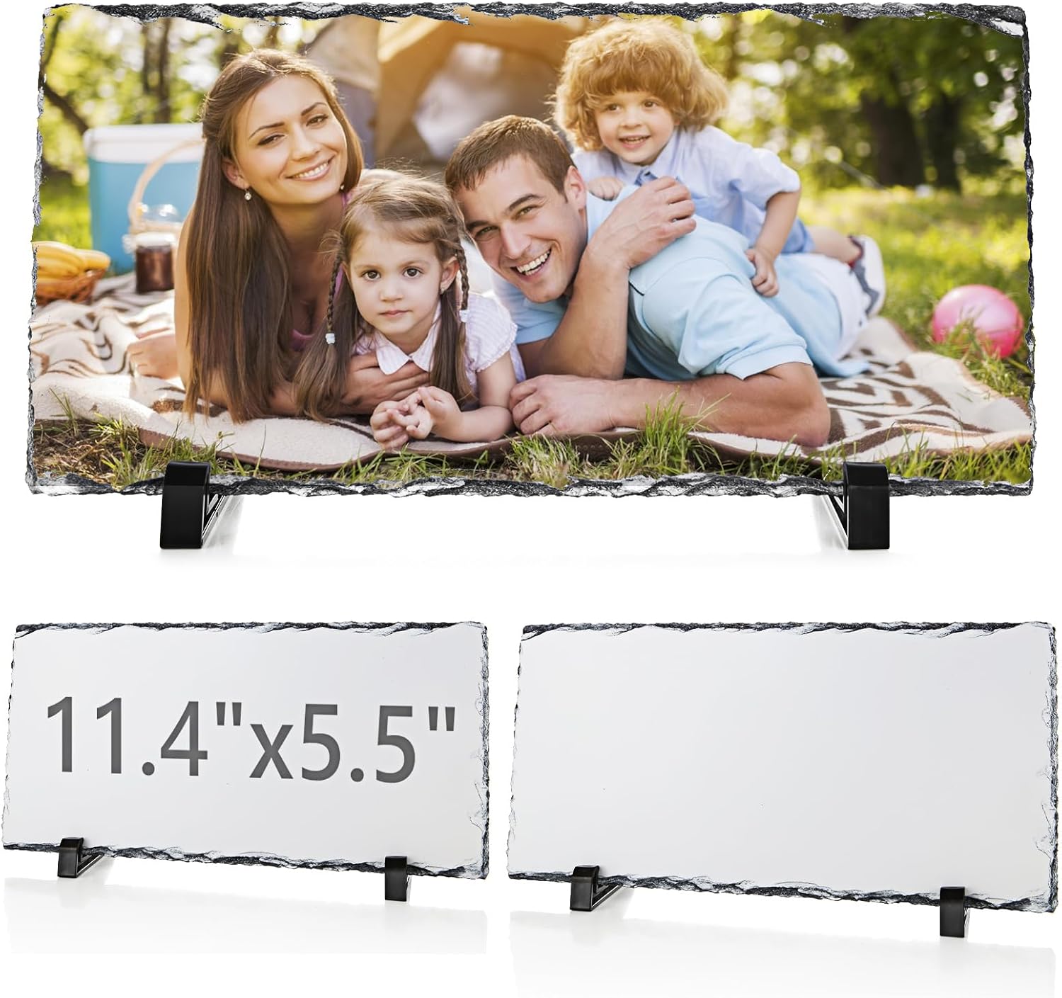 JMIATRY 3 Packs Sublimation Slate Blanks 11.4 x 5.5 Inch Rock Stone ...