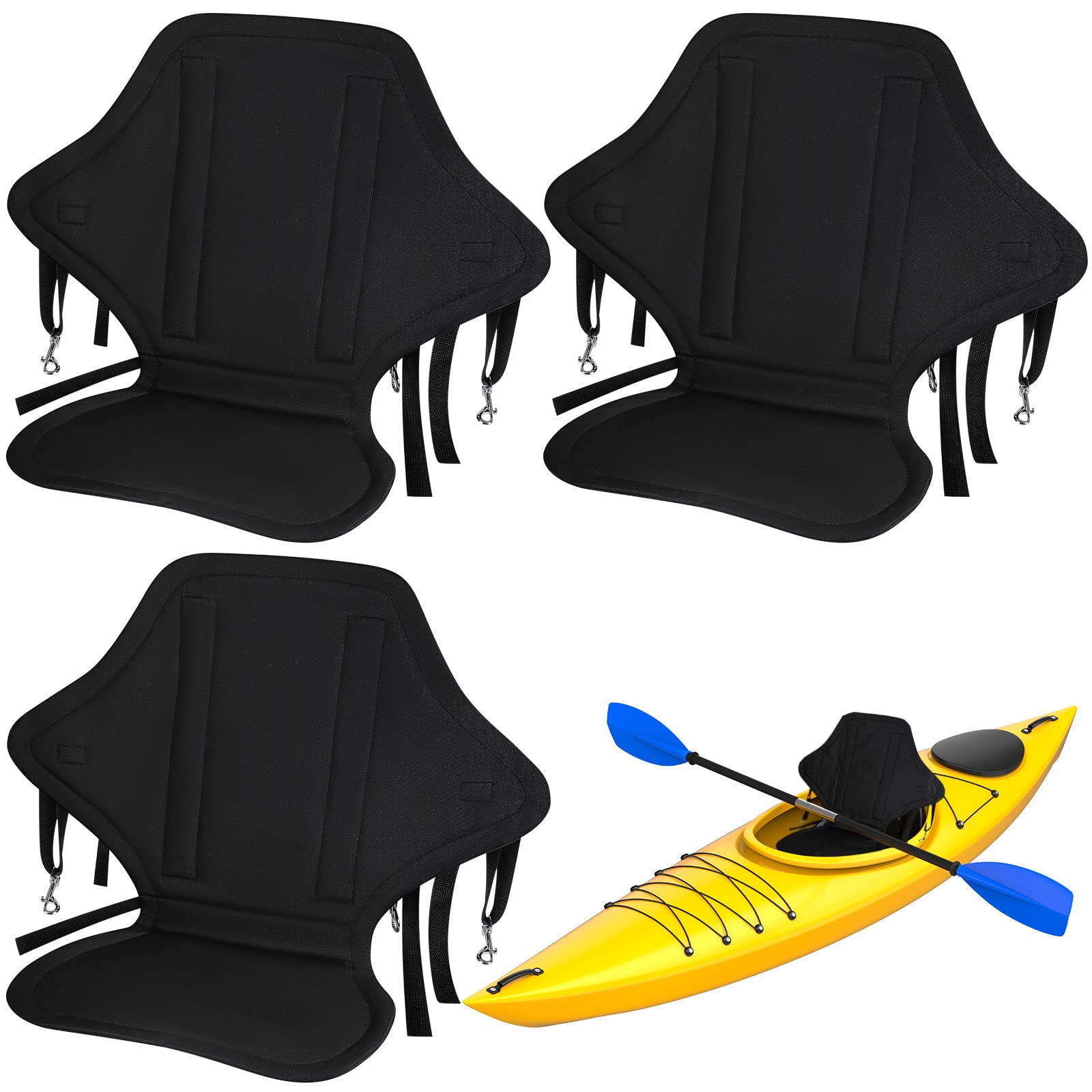 4 Pieces Kayak Seats with Back Support for Sit on Top Padded Fishing ...