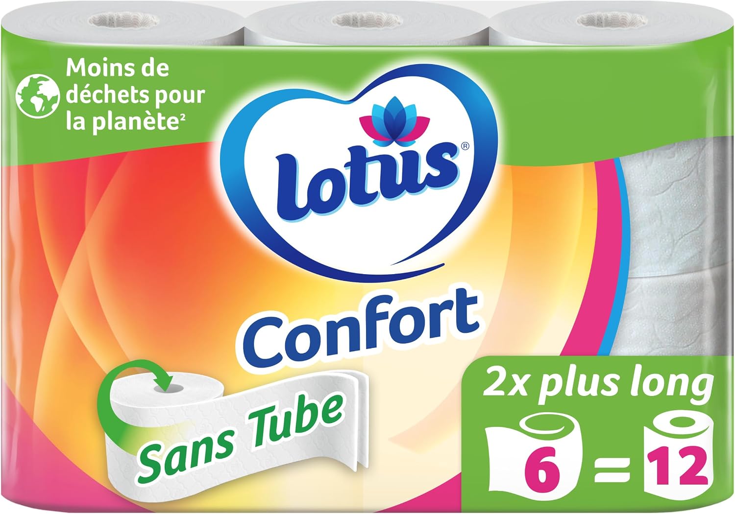 Lotus Confort Papier Toilette Sans Tube 6 Rouleaux FSC