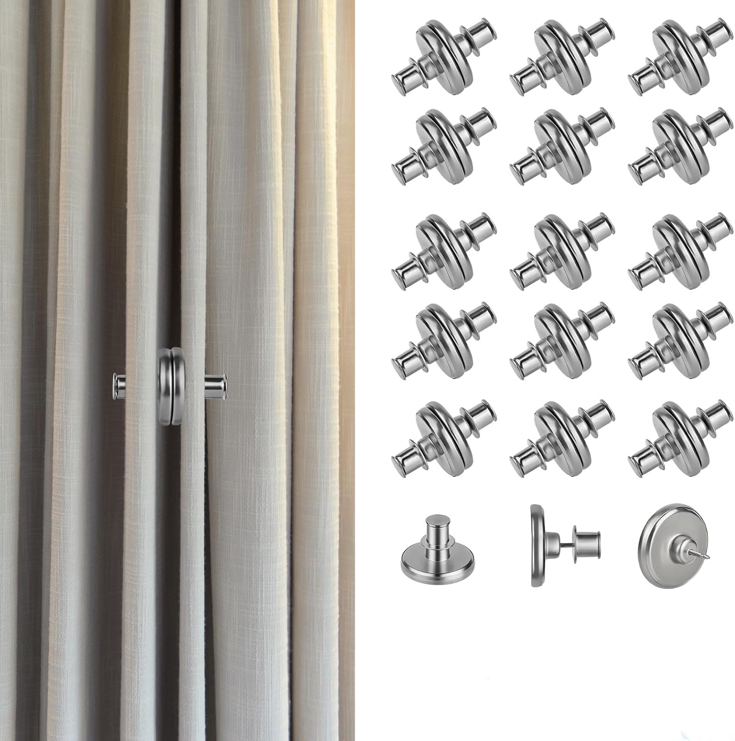 Amazon.com: 15Pairs Upgraded Curtain Magnets Closure, Magnetic Clips ...