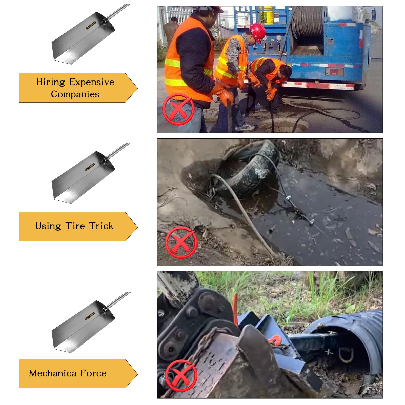 FEIMIRE Culvert Cleaning Hand Tool (Culvert Shovel)