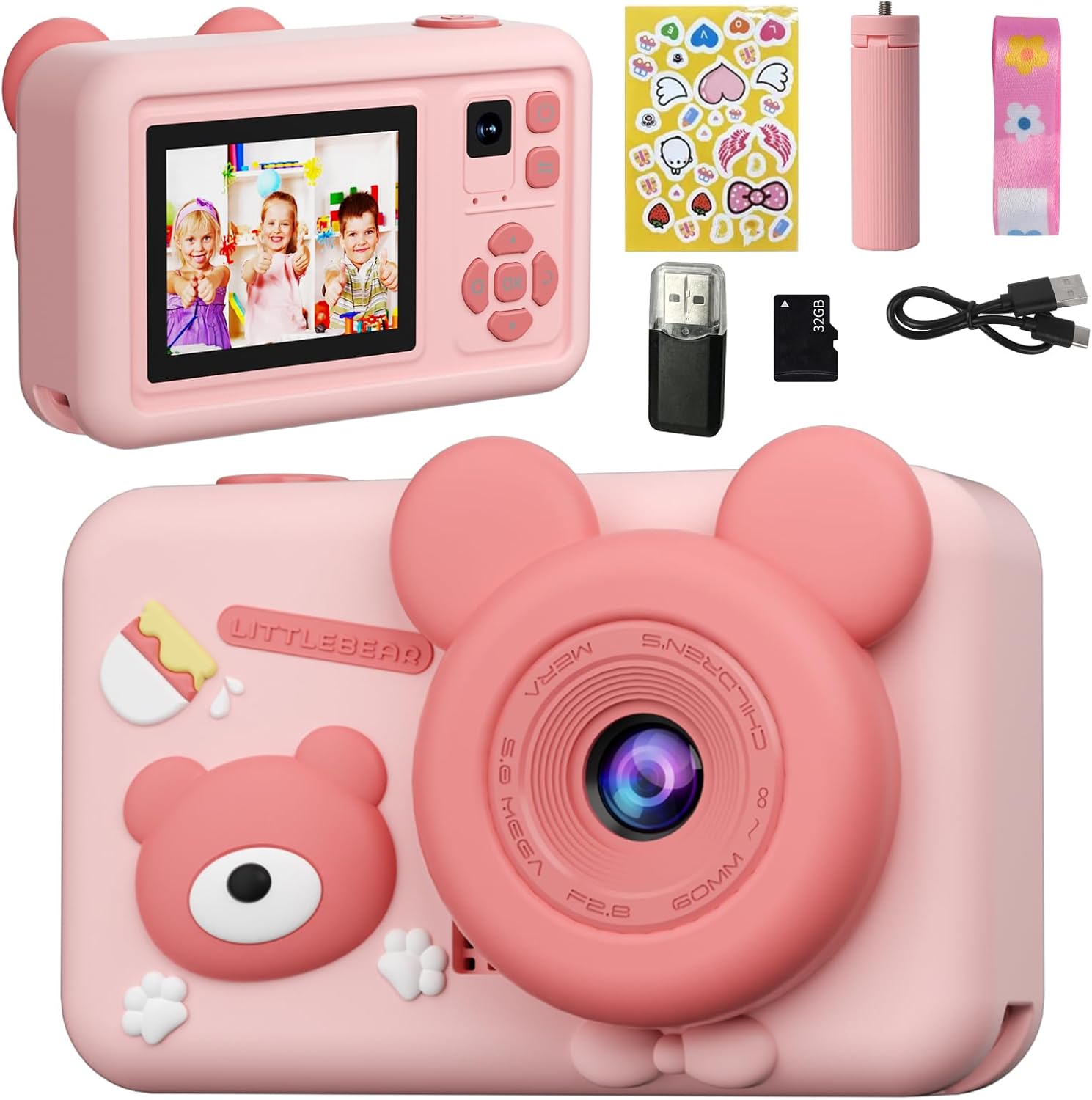 Amazon.com: Kids Camera, Toddler Camera with 48MP Dual Lens, 32GB ...