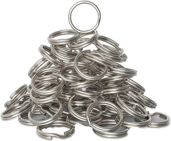 Amazon.com: Silipac Keychain Rings Bulk 100 pcs - Split Ring Heavy Duty ...