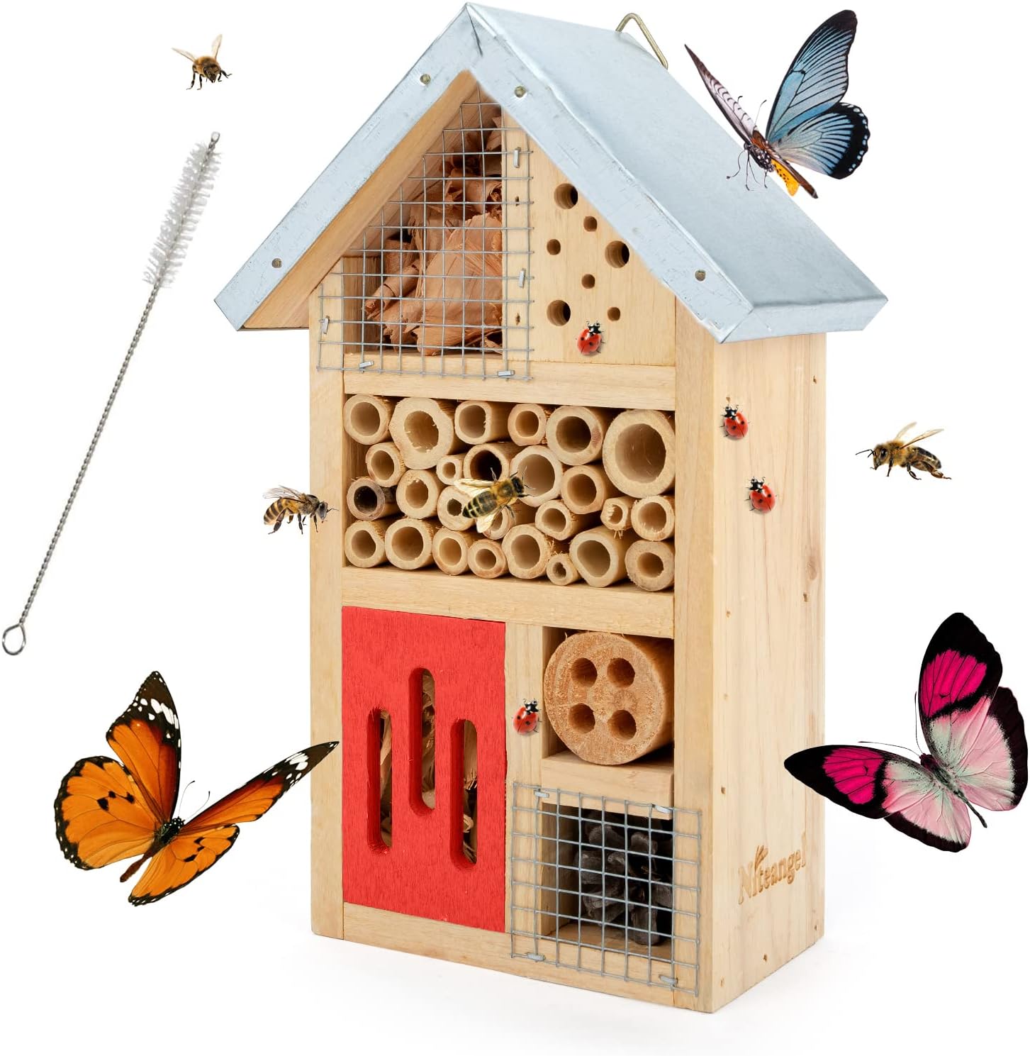 Green Insect & Butterfly Hotel Home House Bees Bugs and Insects Nesting ...