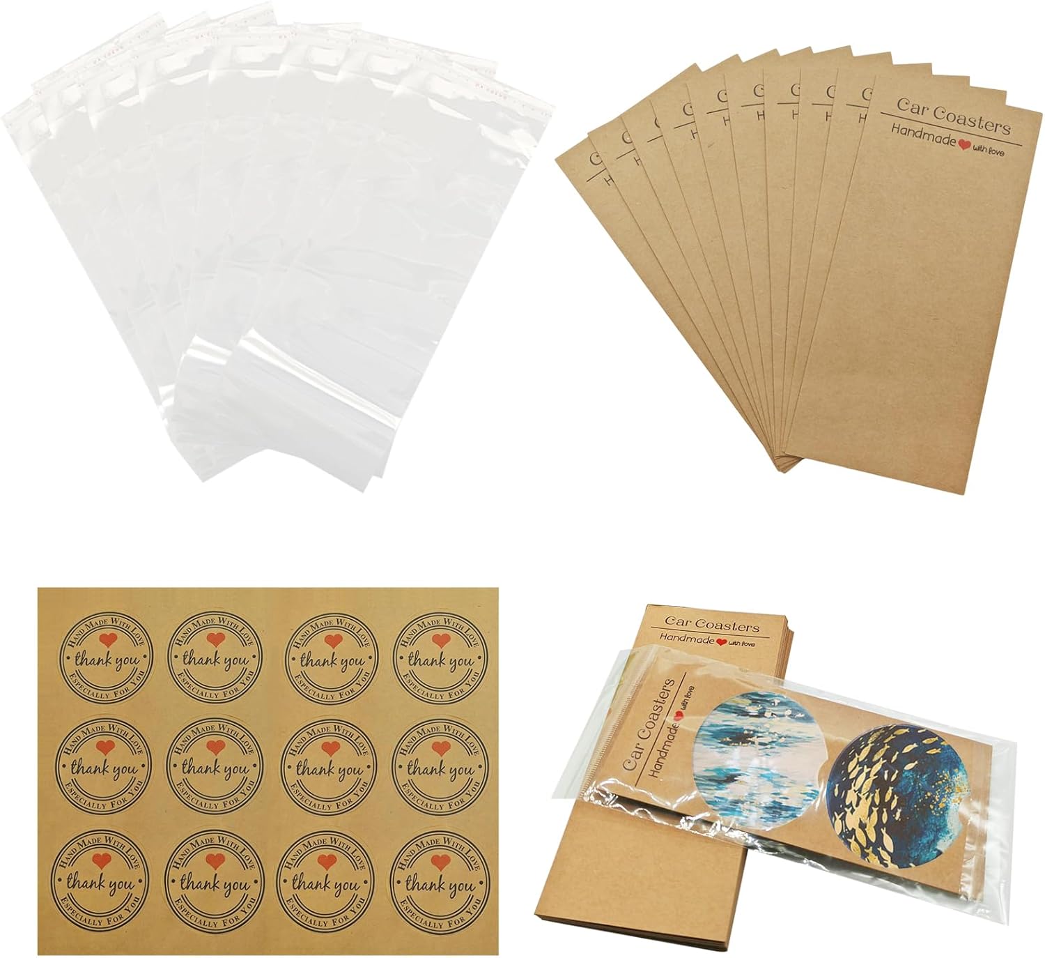 Amazon.com: NANSHINE Car Coaster Packaging for Selling,100Pcs ...