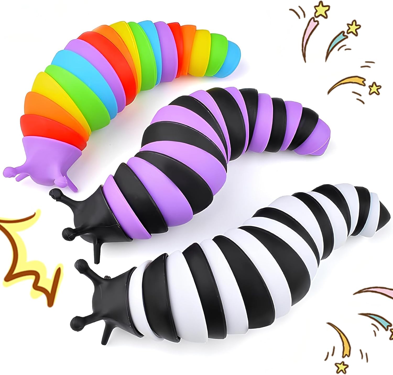 Amazon.com: Cevioce 3PCS Slug Fidget Toys for Kids & Adults Children ...